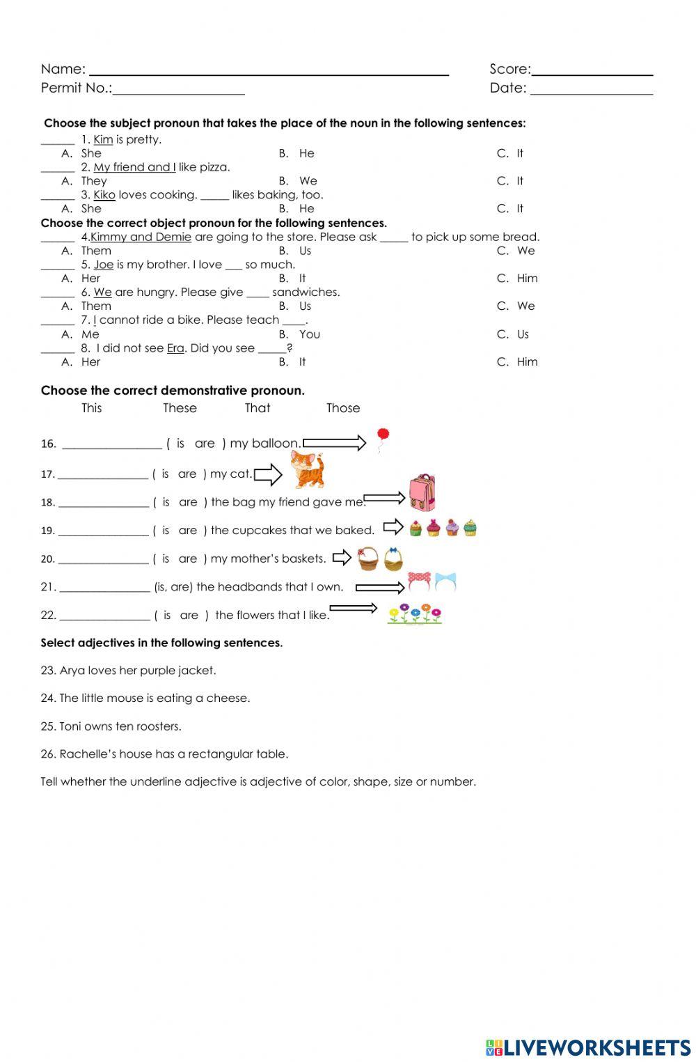 SEATWORK 1 DROPDOWN online exercise for | Live Worksheets