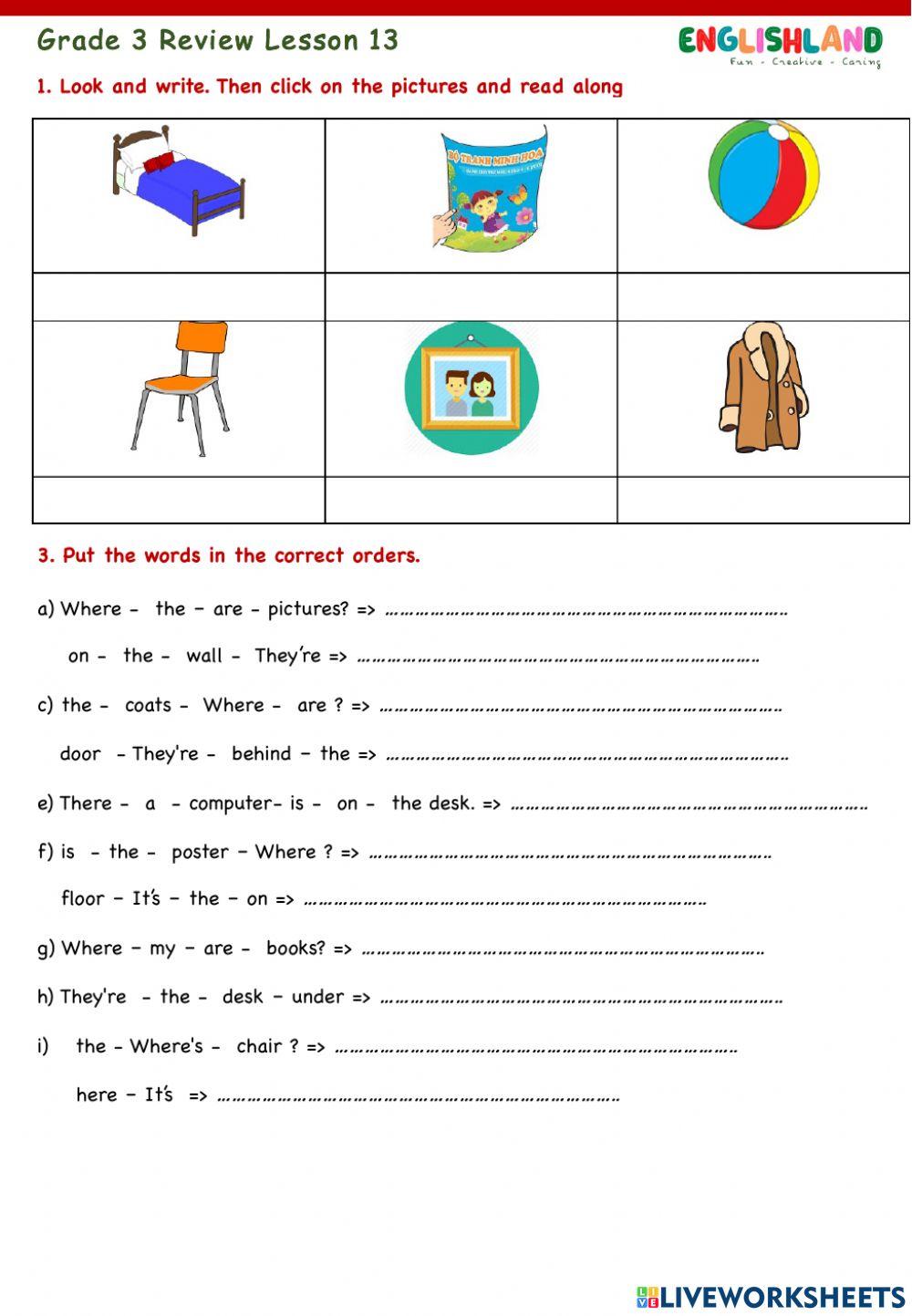G3 L13 review worksheet | Live Worksheets