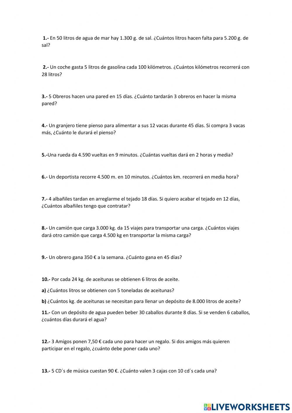 Matematicas online exercise for 6 DE PRIMARIA | Live Worksheets