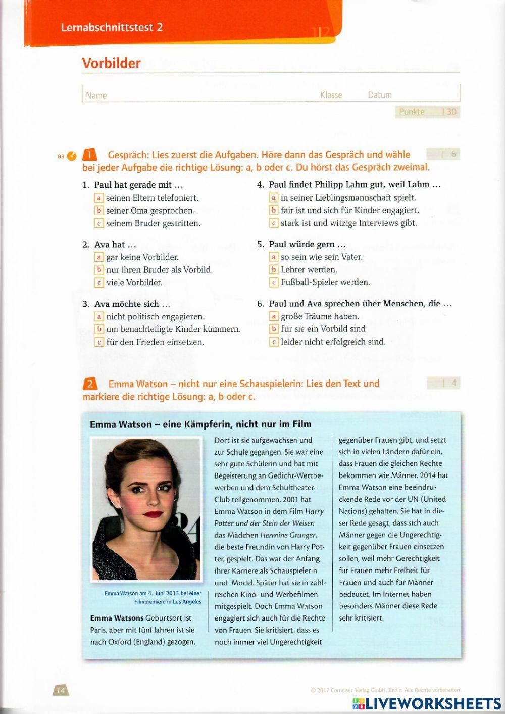 Prima plus B1.1-L. 2 | Marina_Zub | Live Worksheets