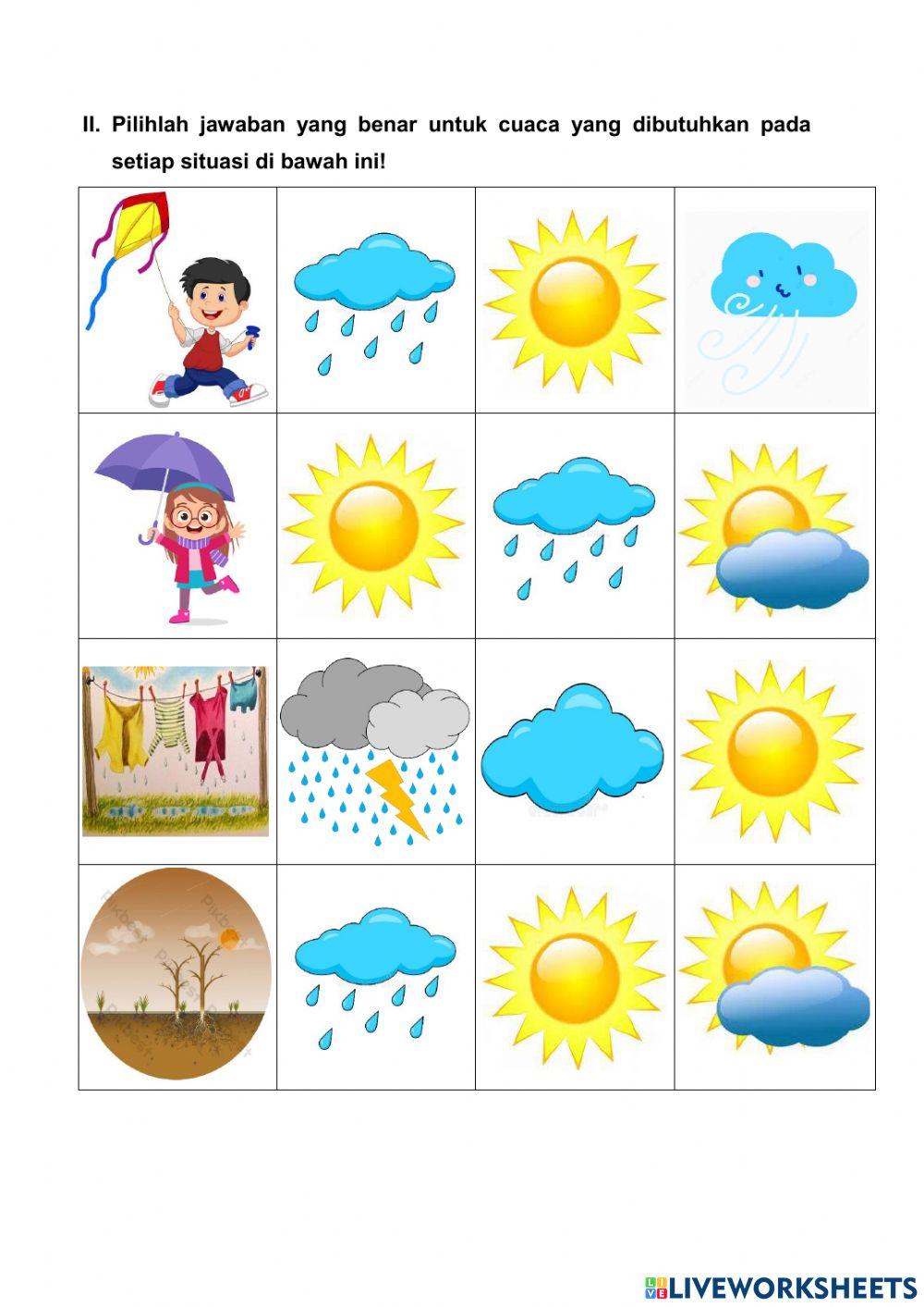 LK Cuaca dan Awan worksheet | Live Worksheets