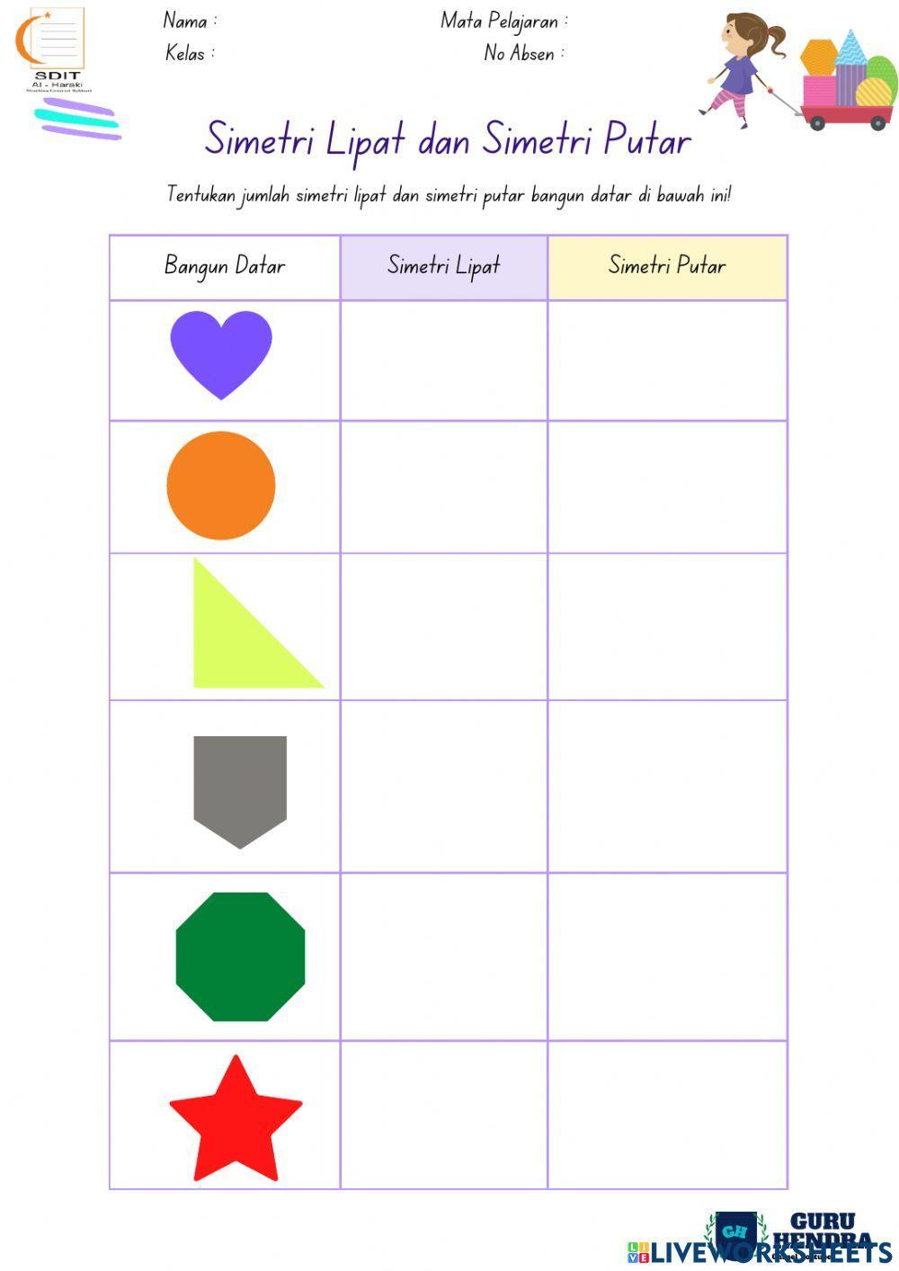 Simetri putar d… | Free Interactive Worksheets | 1993338