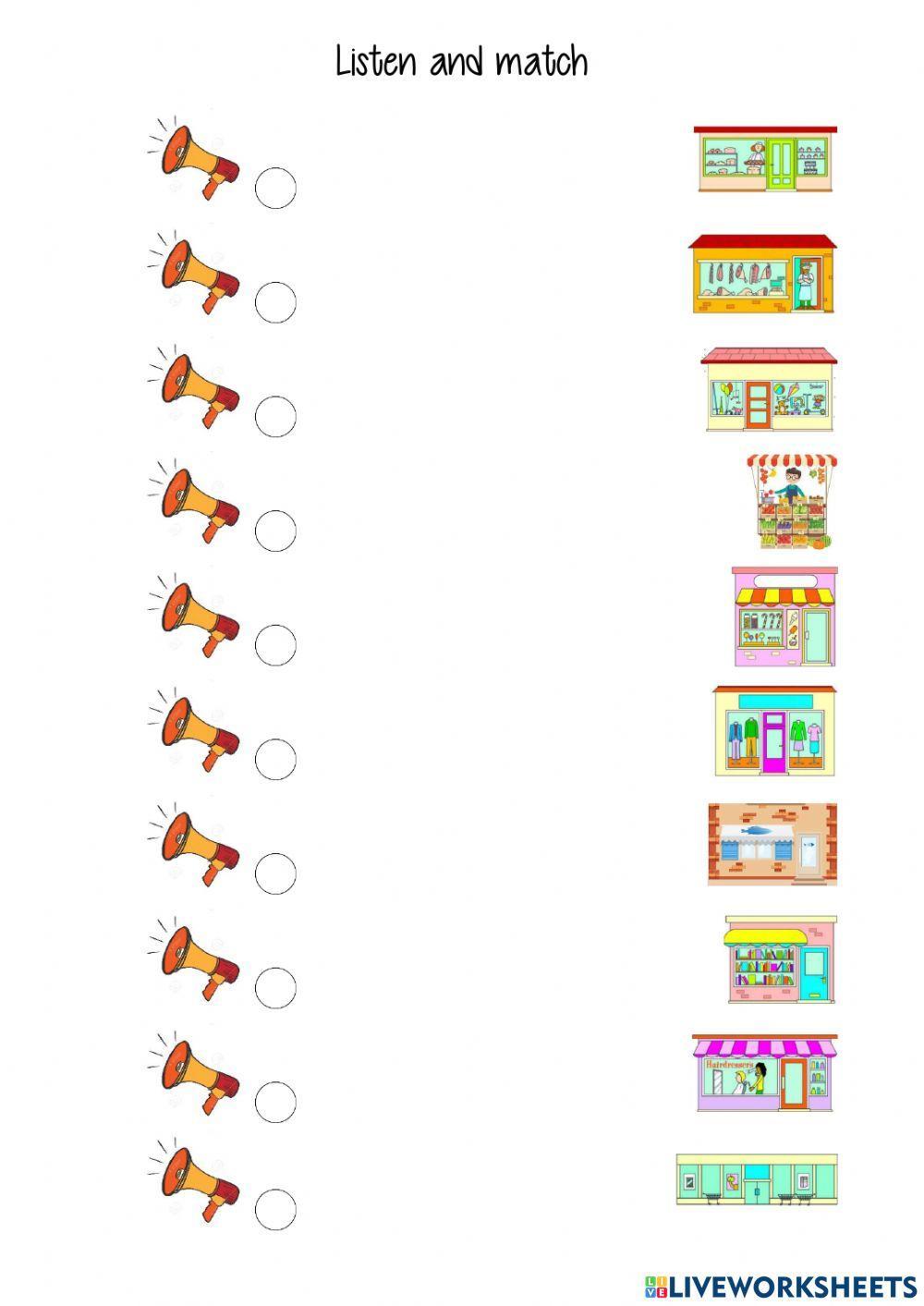 Listen and matc… | Free Interactive Worksheets | 1993435