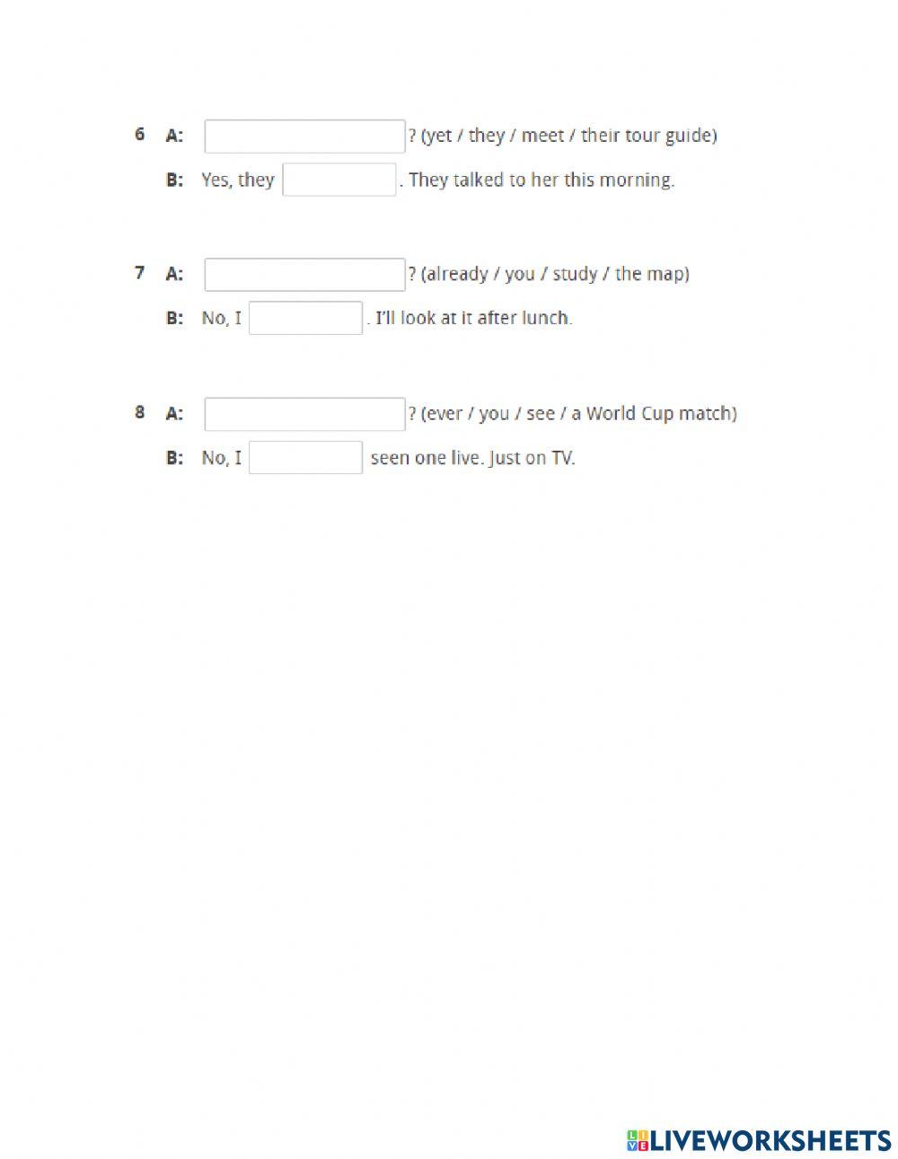 Present perfect: yet, already, ever, before | jetzelly