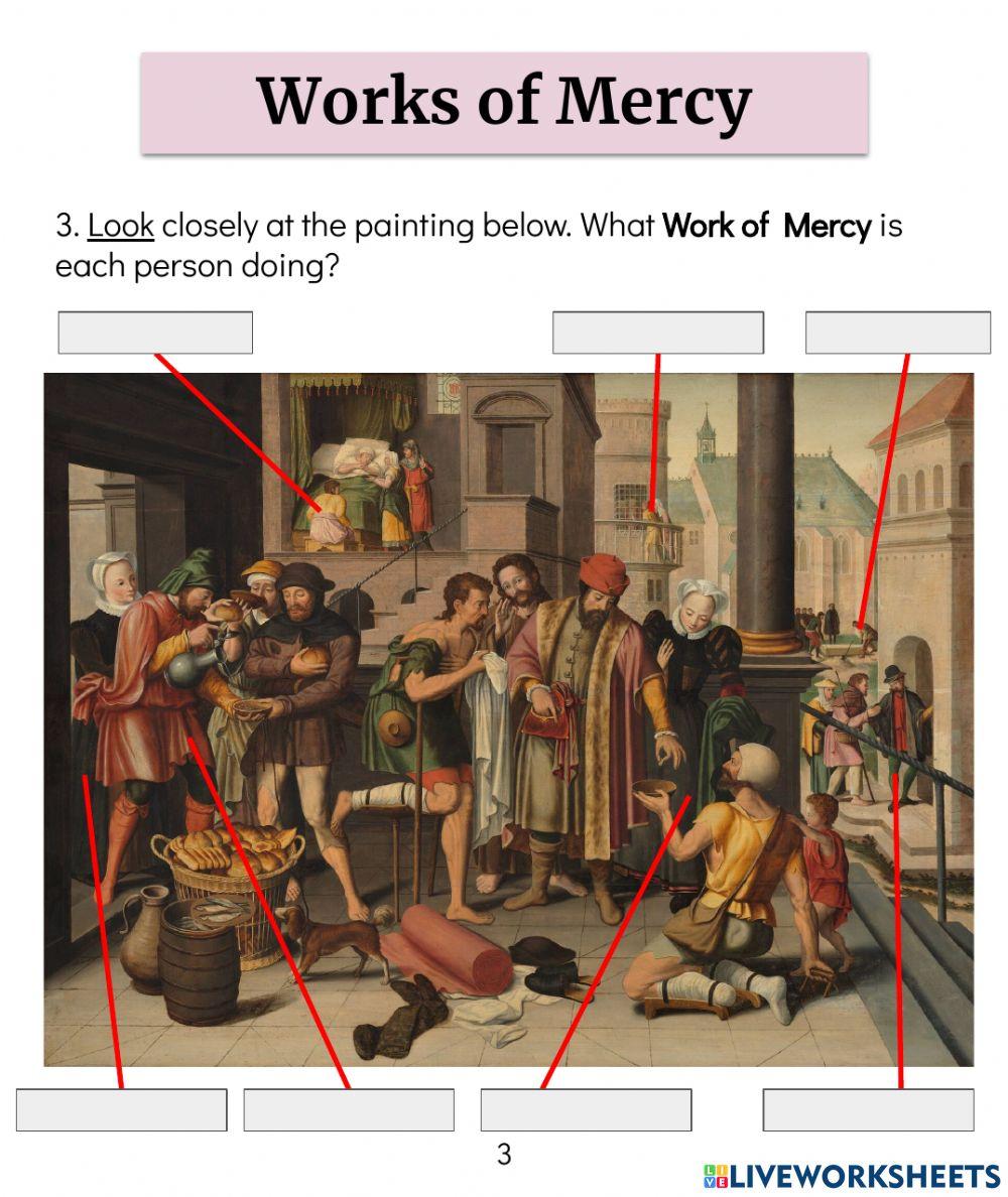 Works of Mercy | Katherine Dickson | Live Worksheets
