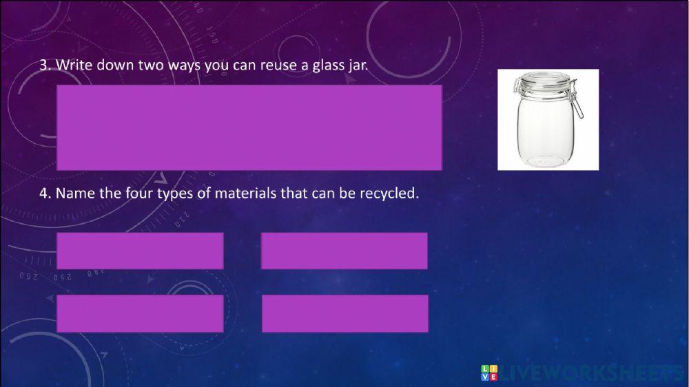 12.4.22 Yr3 Science Reuse Recycle online exercise for | Live Worksheets