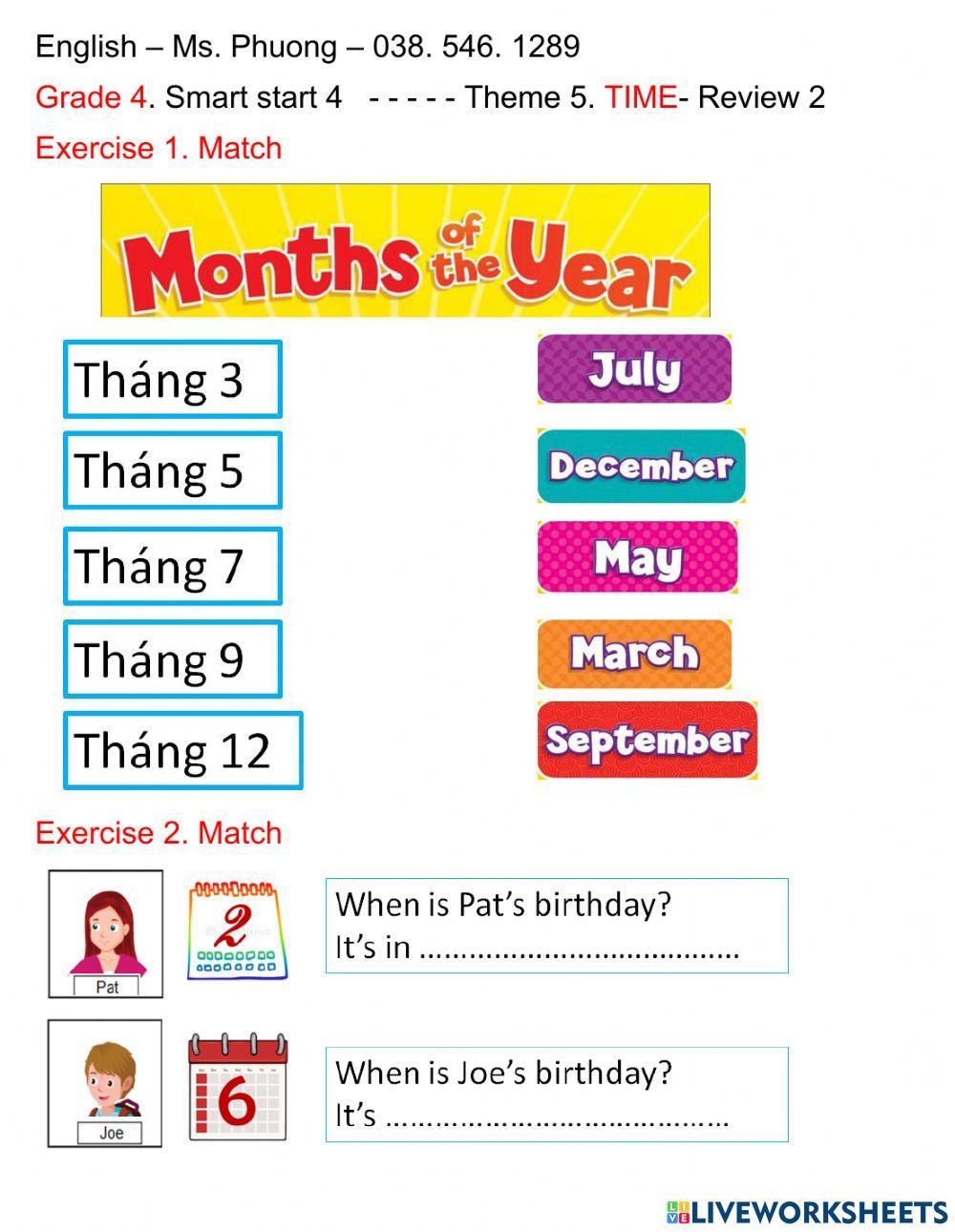 Time - smart start 4 - review 2 worksheet | Live Worksheets