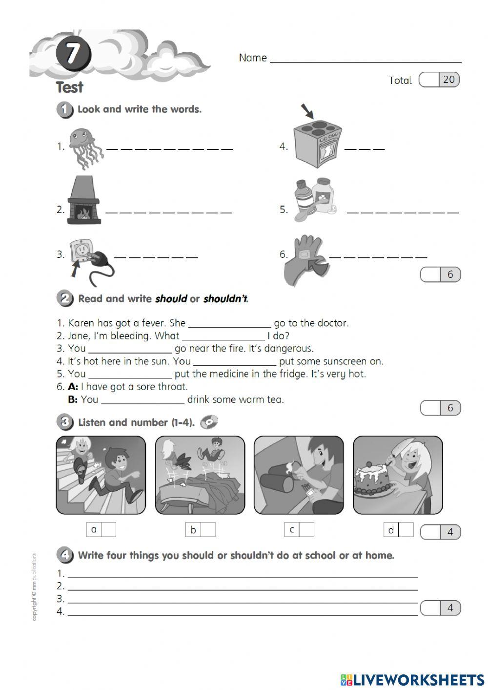 Smart Junior 4 Test 7 worksheet | Live Worksheets
