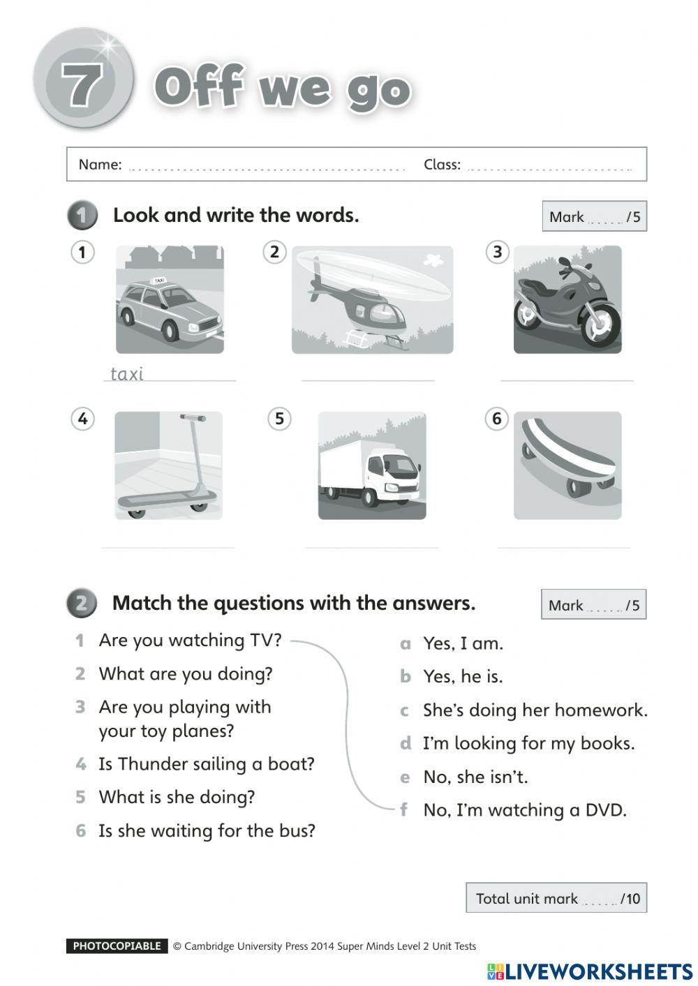 Super Minds 2 U… | Free Interactive Worksheets | 2829085