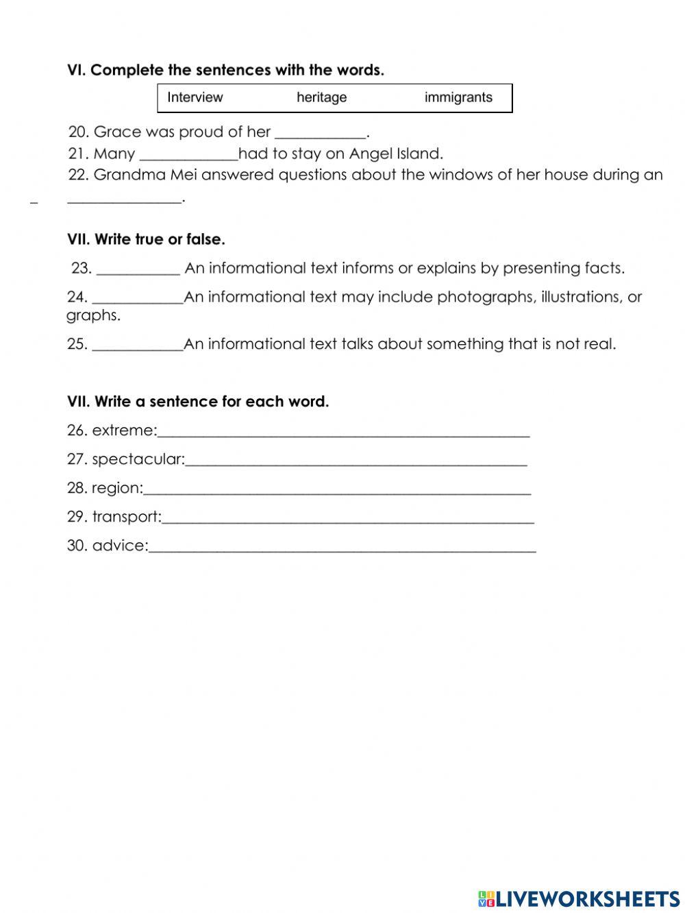 Reading March interactive worksheet | Live Worksheets