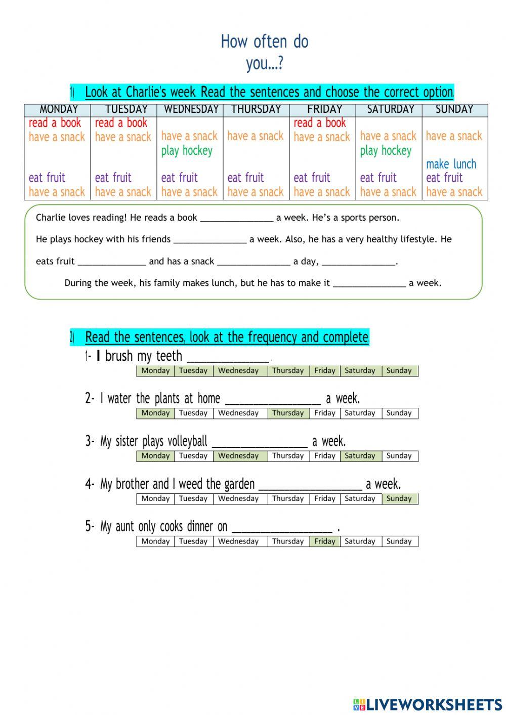 Starters online exercise for starters | Live Worksheets
