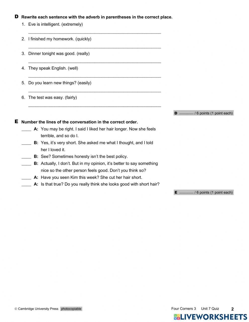 UNIT 7: PERSONALITIES + PRESENT PERFECT online exercise for | Live Worksheets