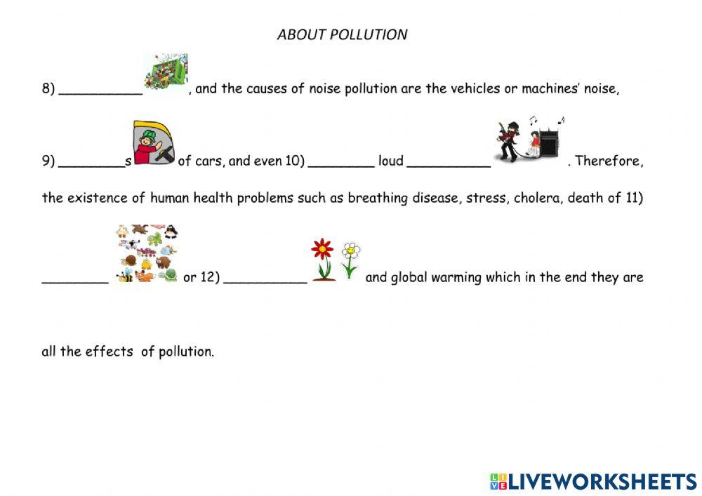 Pollution vocabulary - revision online exercise for | Live Worksheets