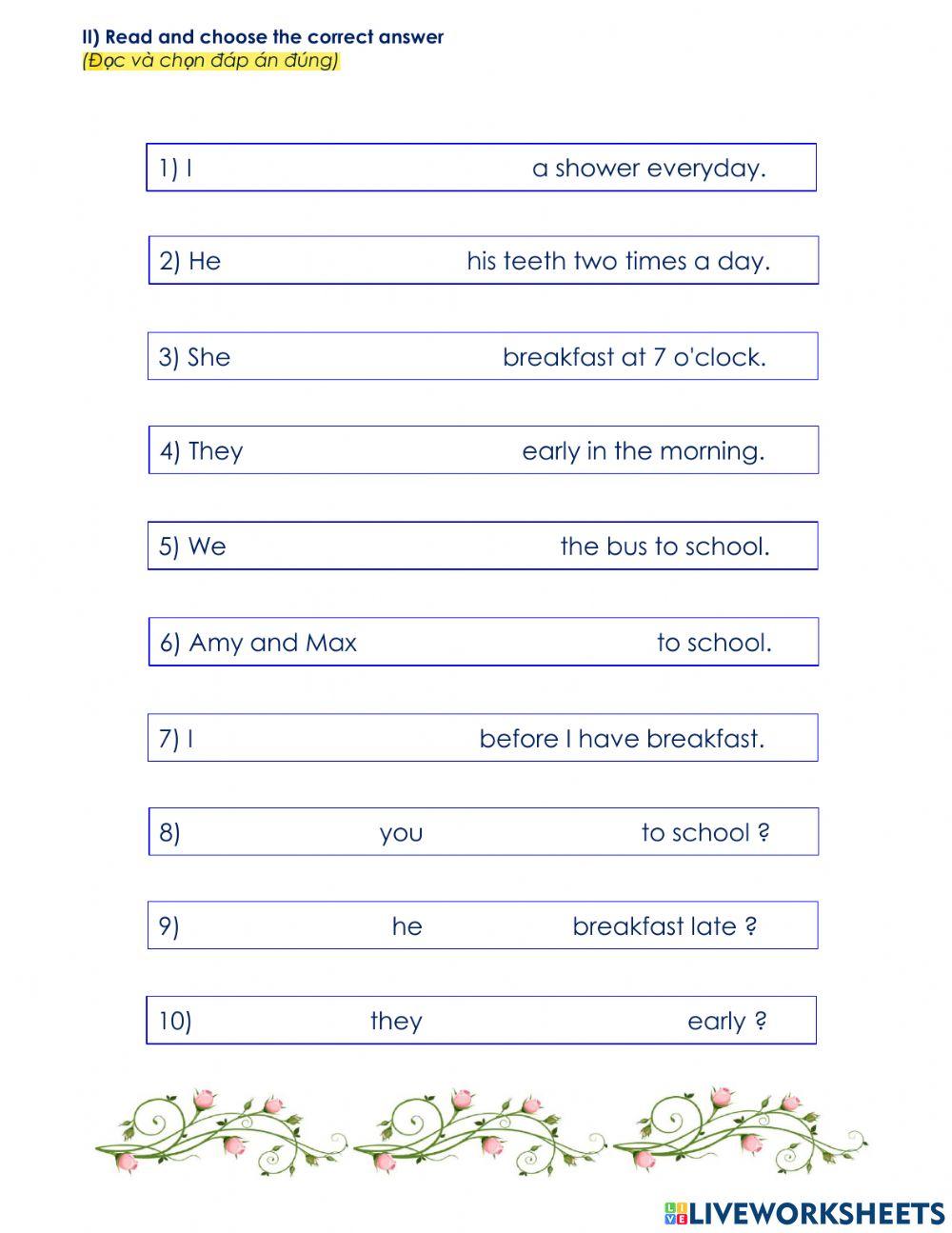 Main verbs' inf… | Free Interactive Worksheets | 1996330