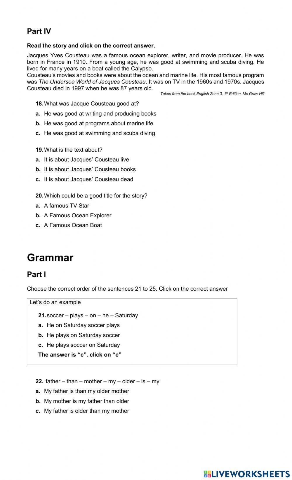 English Test A2 | Free Interactive Worksheets | 1996756