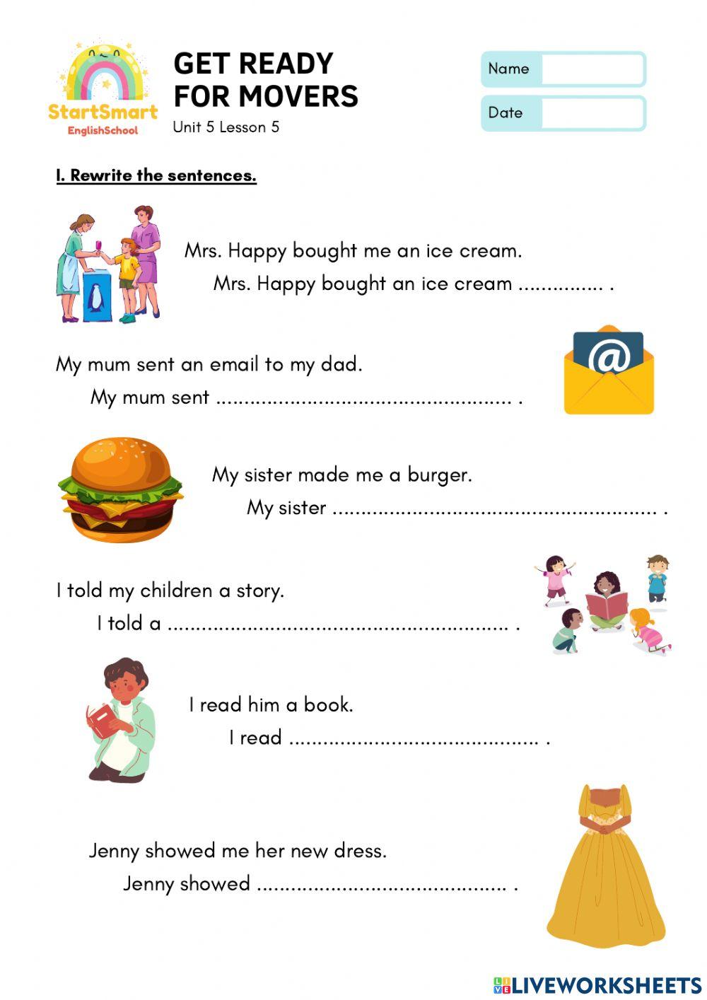 GRF Movers U5 L5 | Free Interactive Worksheets | 2830126