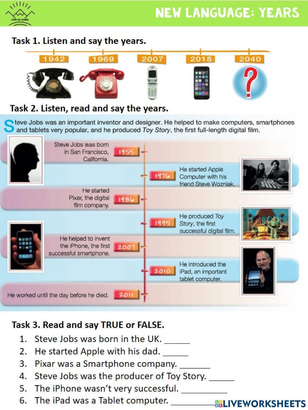 Years activity for Grade 5, Grade 6 | Live Worksheets