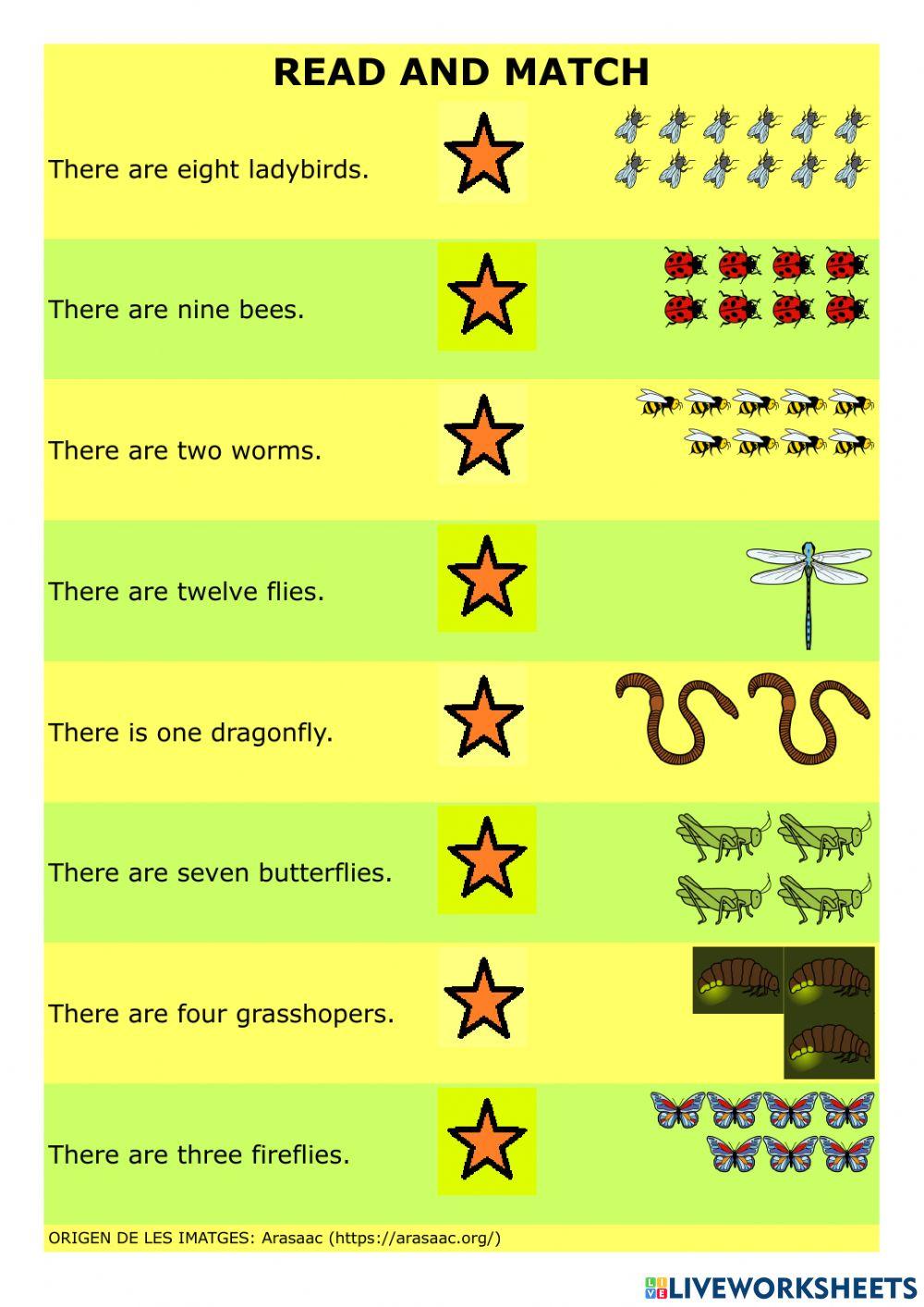 Numbers and animals-reading 4 worksheet | Live Worksheets