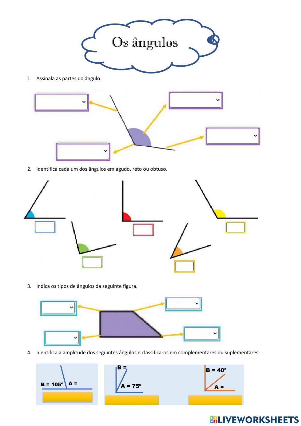 Ângulos online exercise for | Live Worksheets