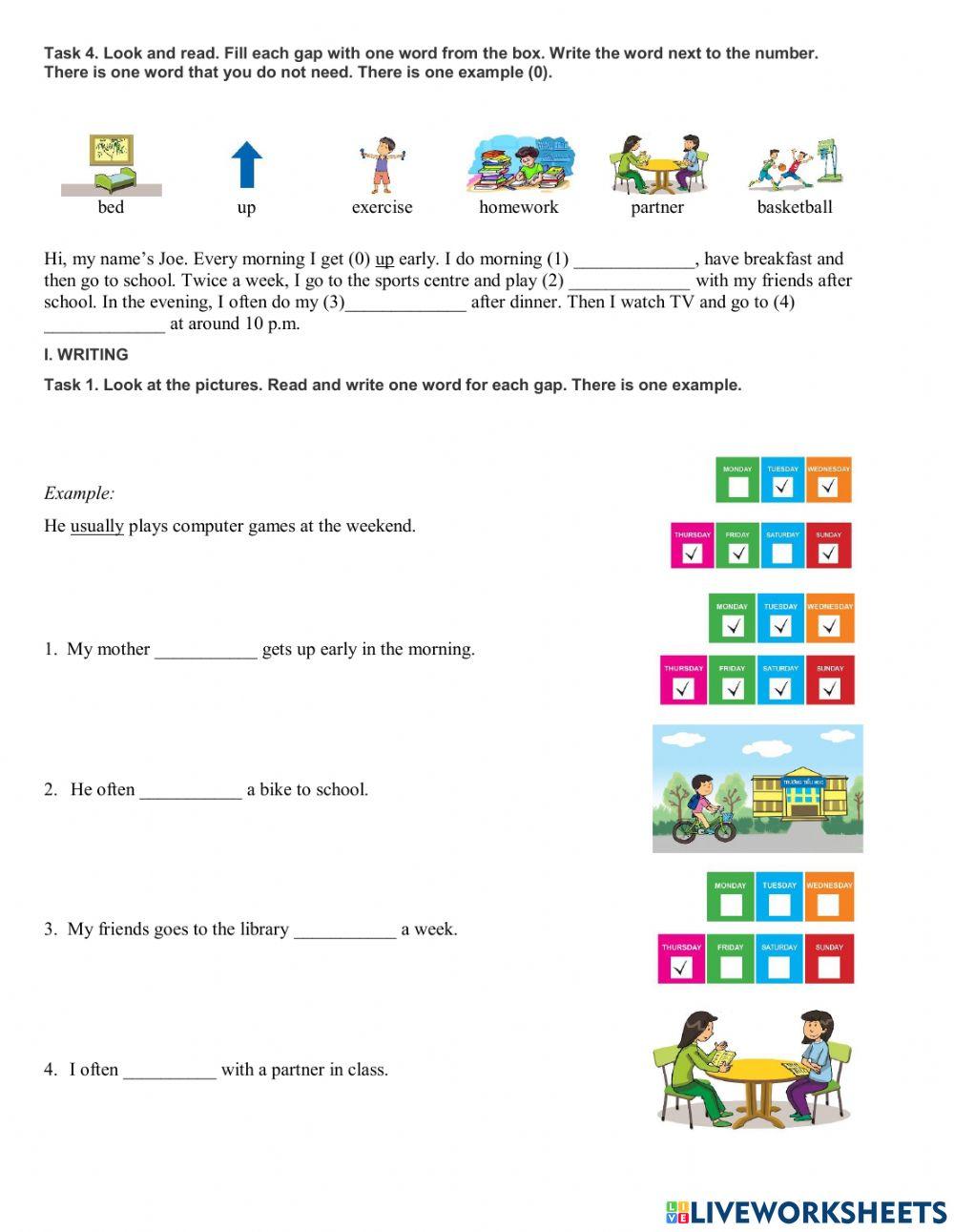 Unit 2- G5- Reading and Writing worksheet | Live Worksheets