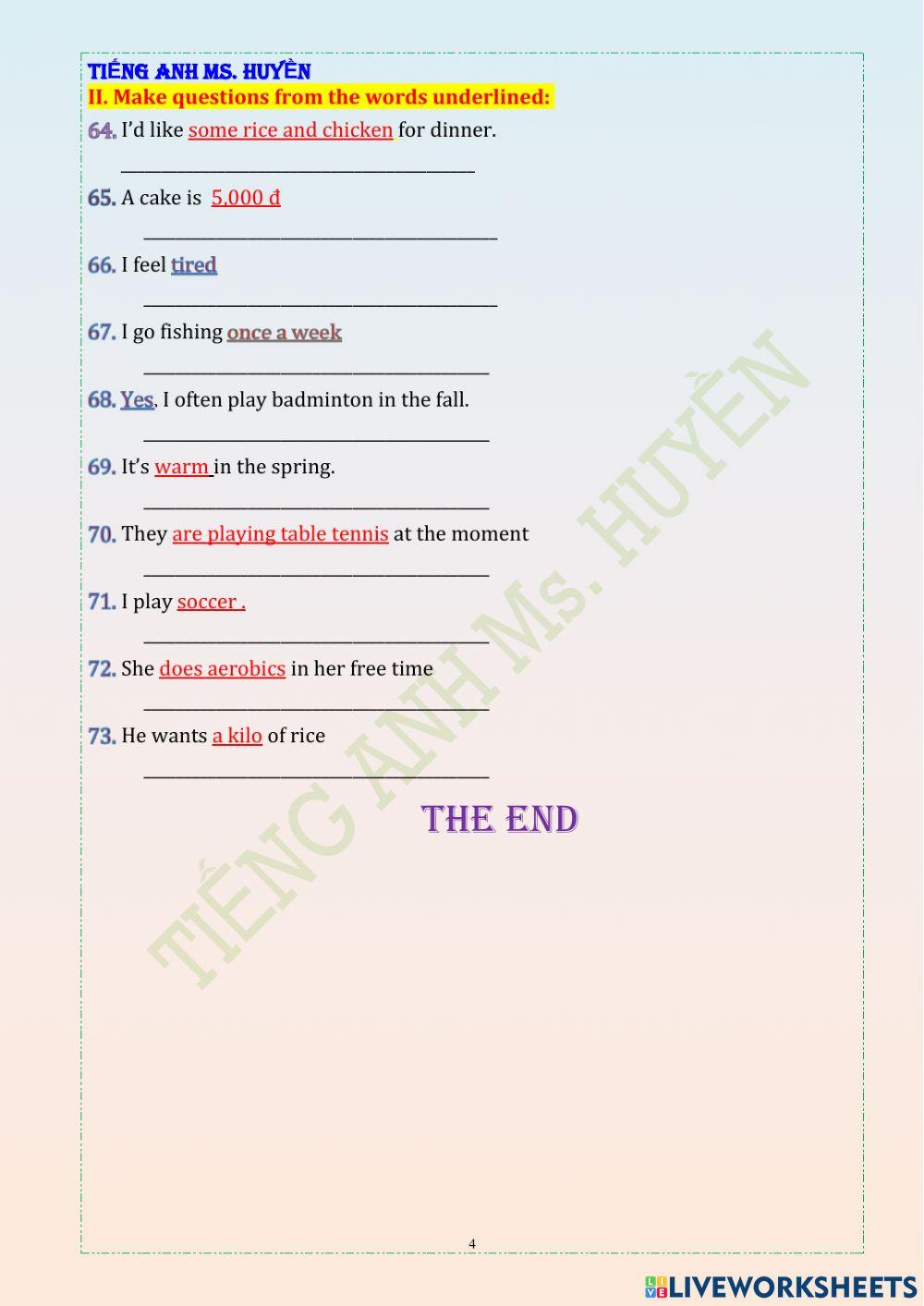 E6 vocab and grammar worksheet | Live Worksheets