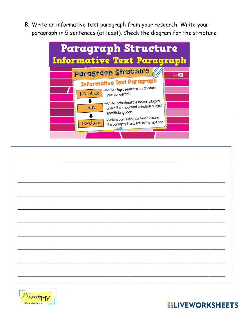 informative text worksheet