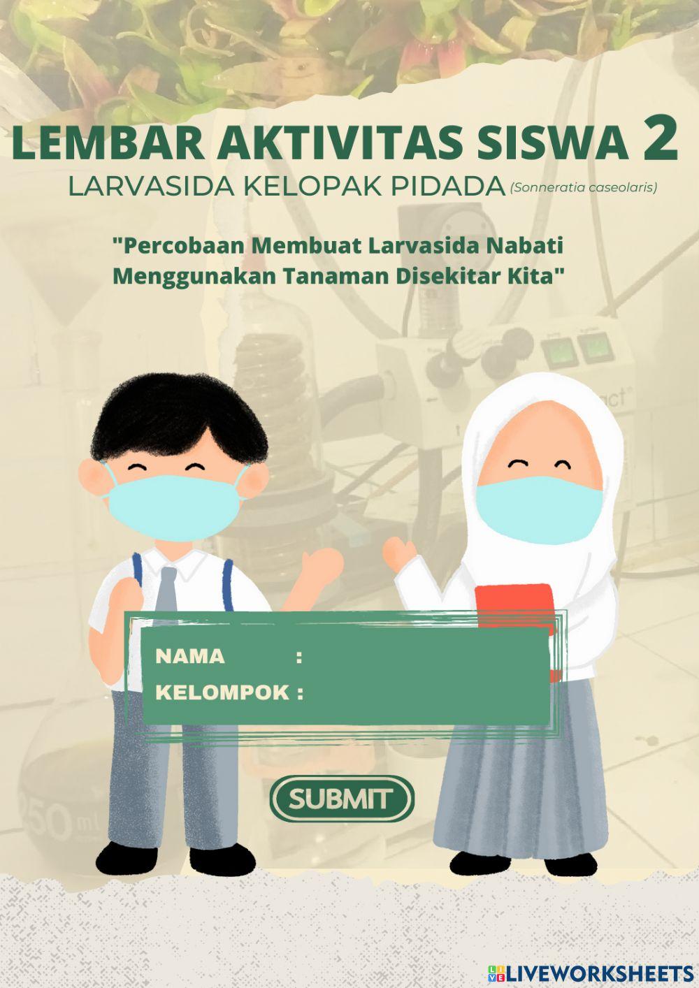 Percobaan Larvasida Nabati worksheet | Live Worksheets