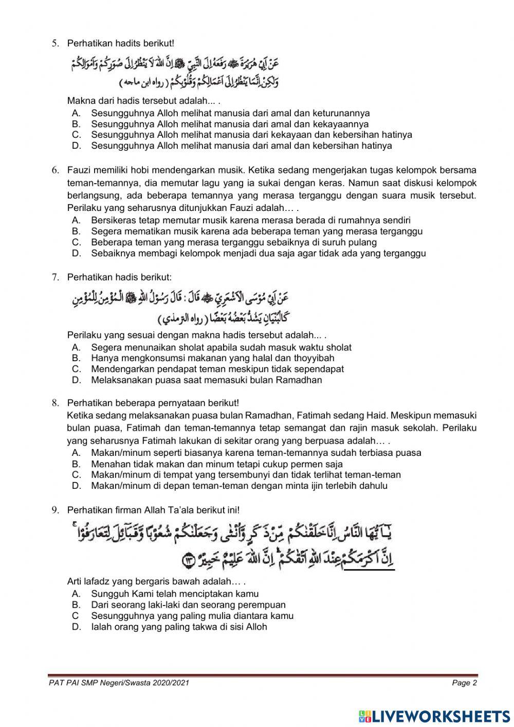 Toleransi free online activity | Live Worksheets