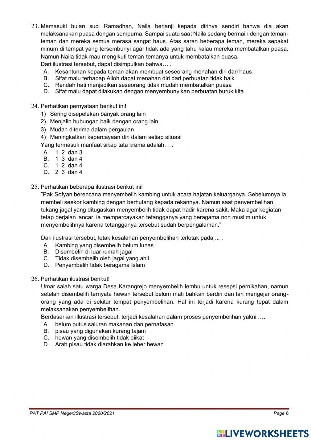 Toleransi free online activity | Live Worksheets