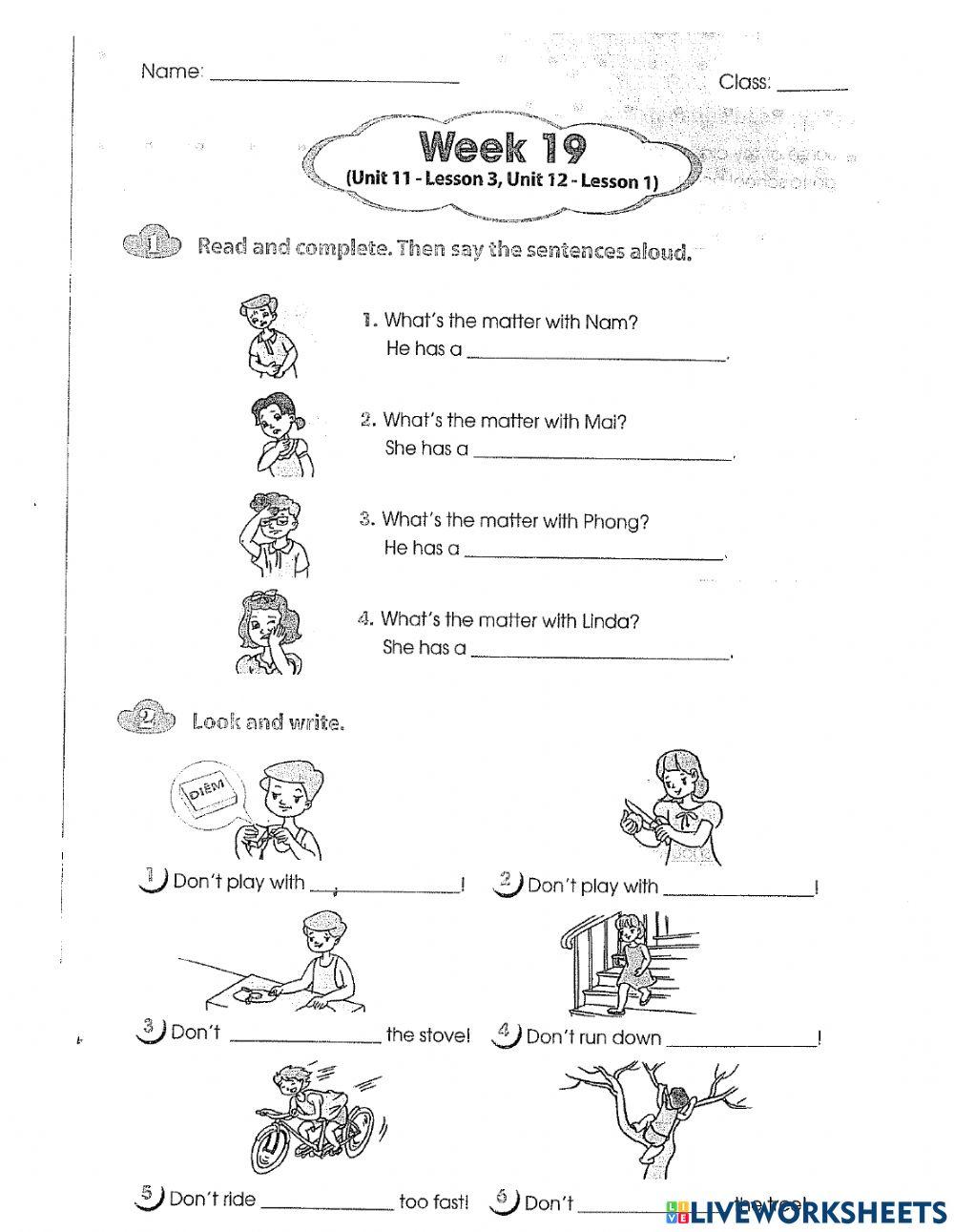 Week 18&19 worksheet | Live Worksheets