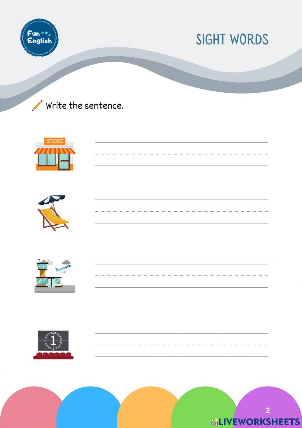 Sight Words: I worksheet | Live Worksheets