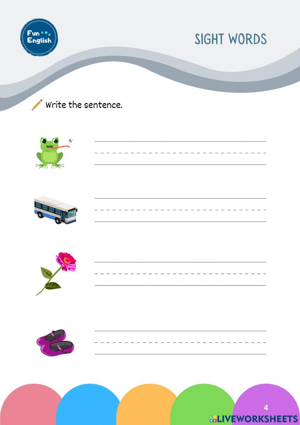 Sight Words: The worksheet | Live Worksheets