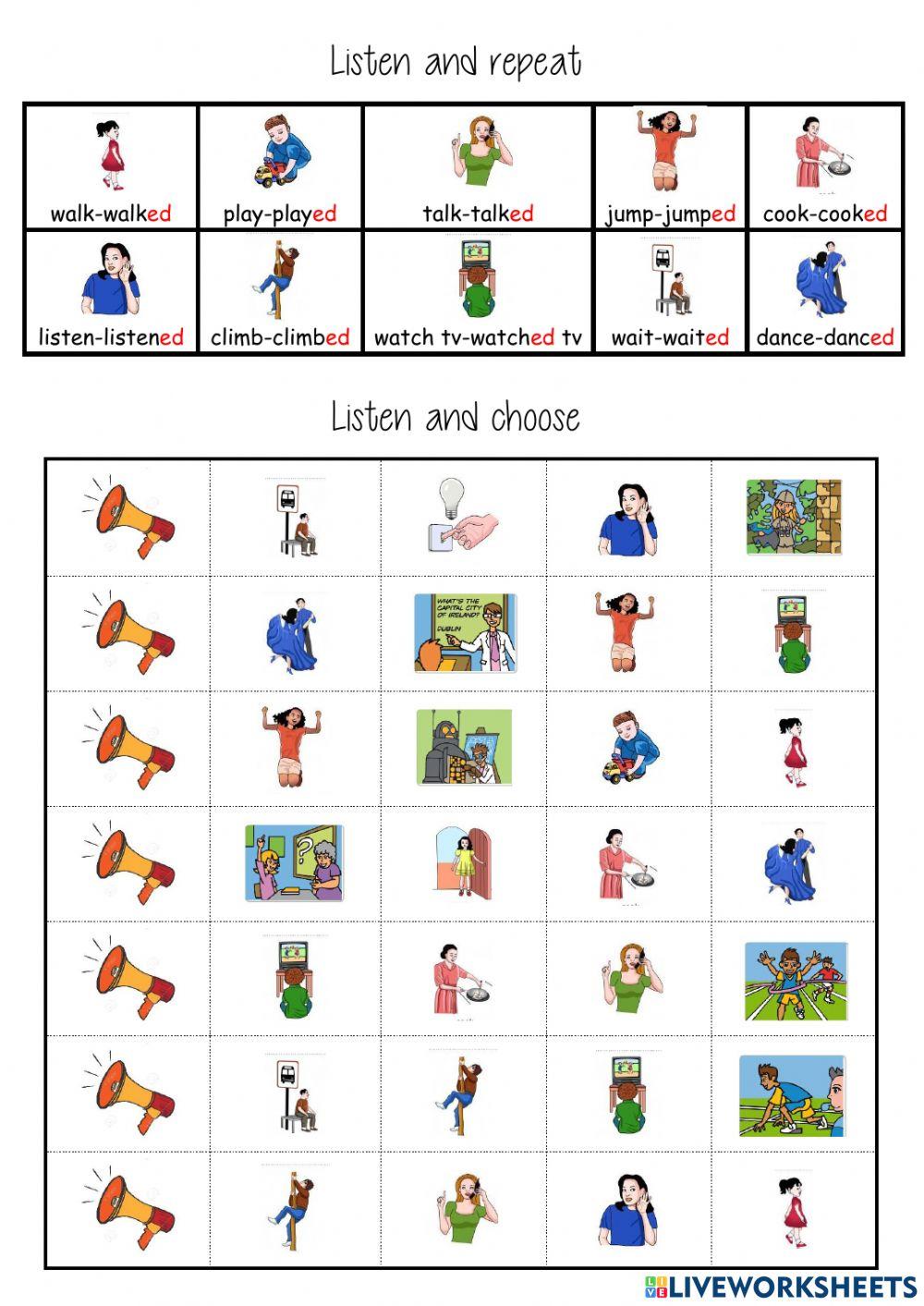 listen and choose regular verbs 2 past simple 1632