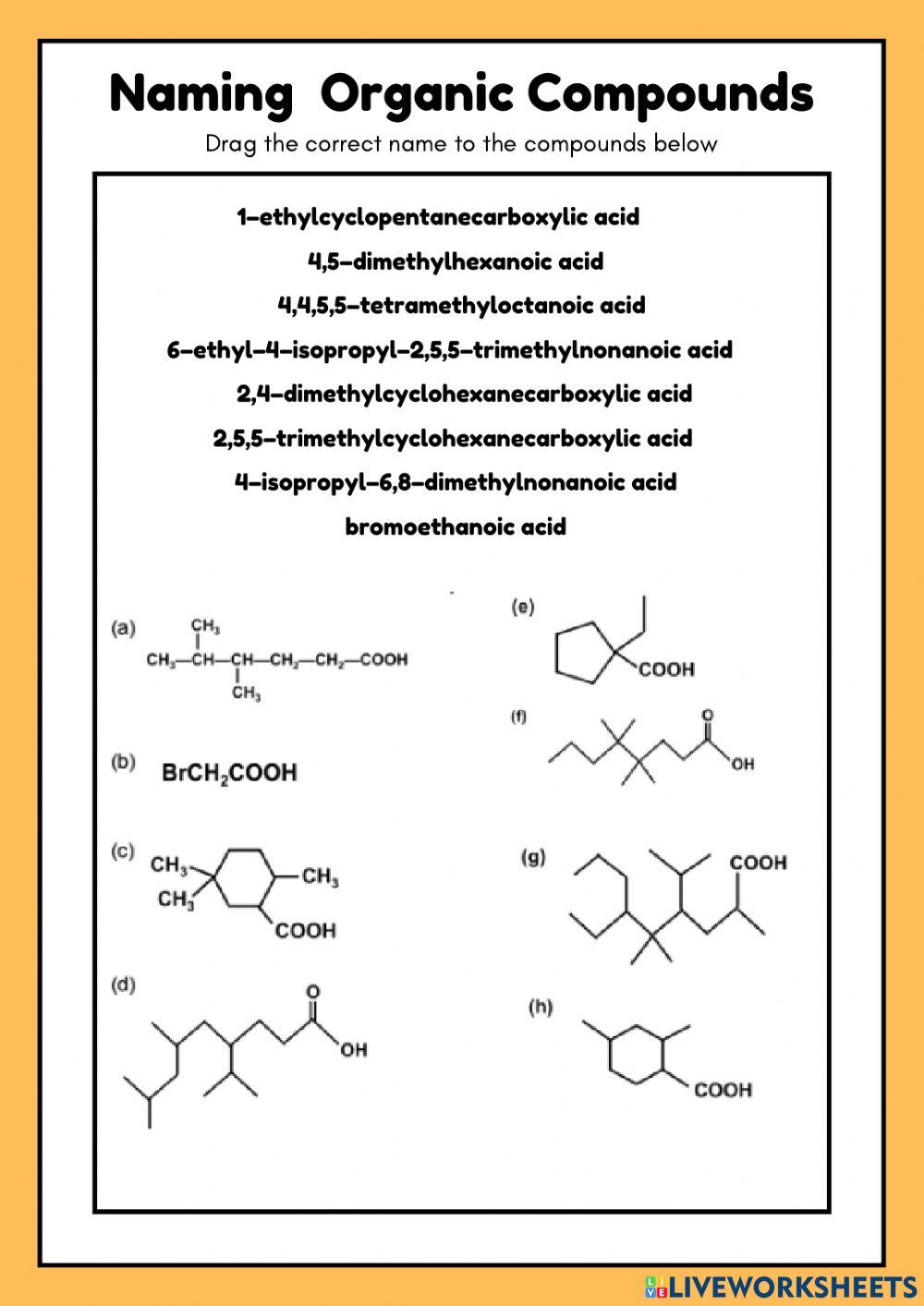 naming esters worksheet