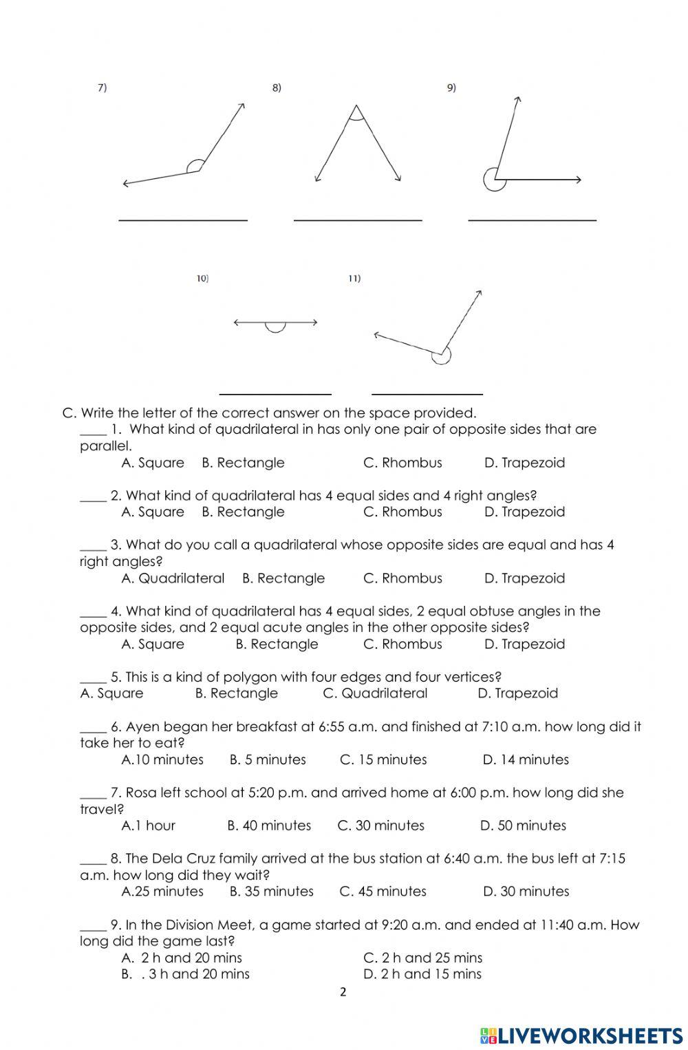3rd periodic test worksheet | Live Worksheets