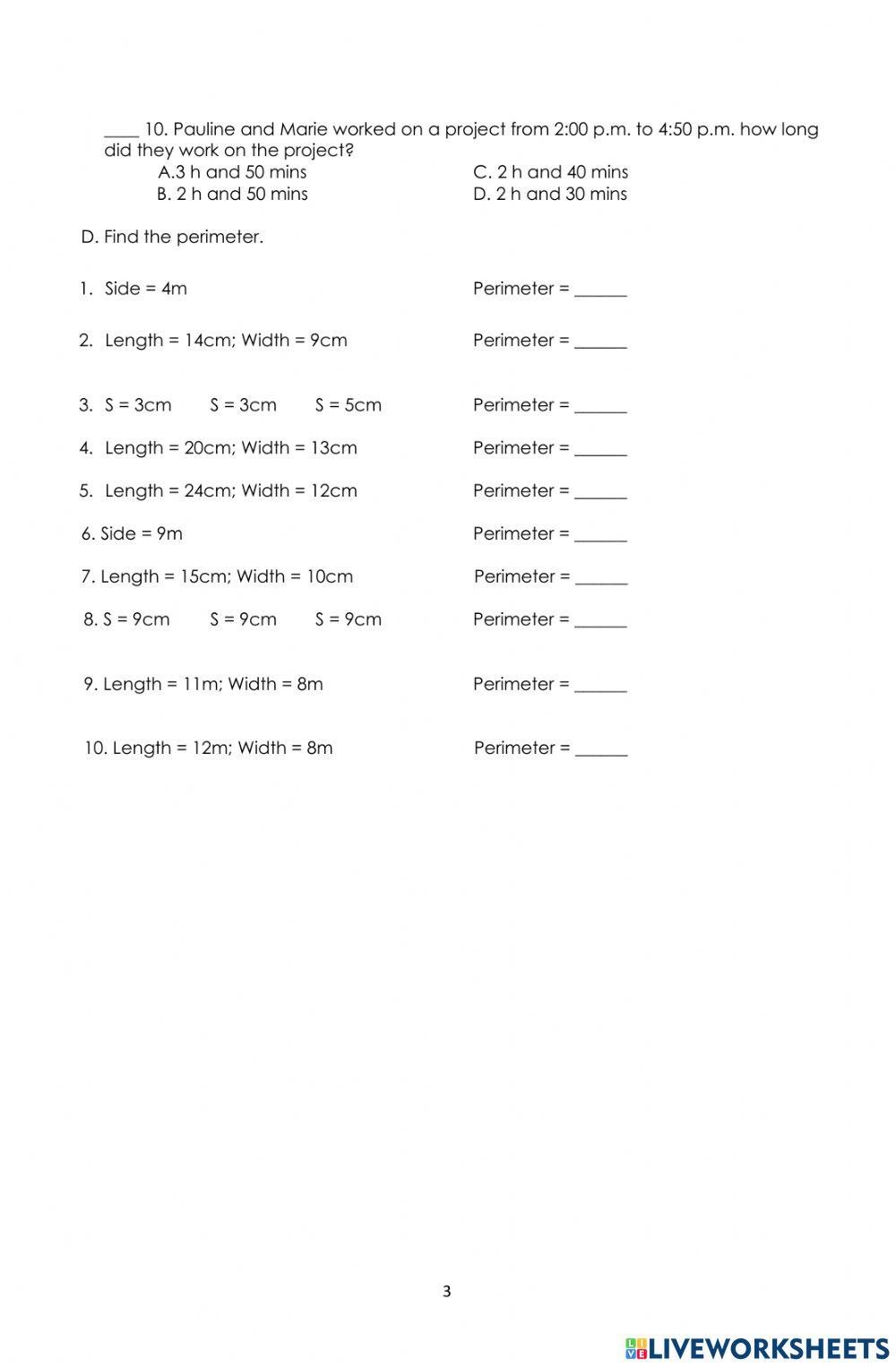 3rd periodic test worksheet | Live Worksheets