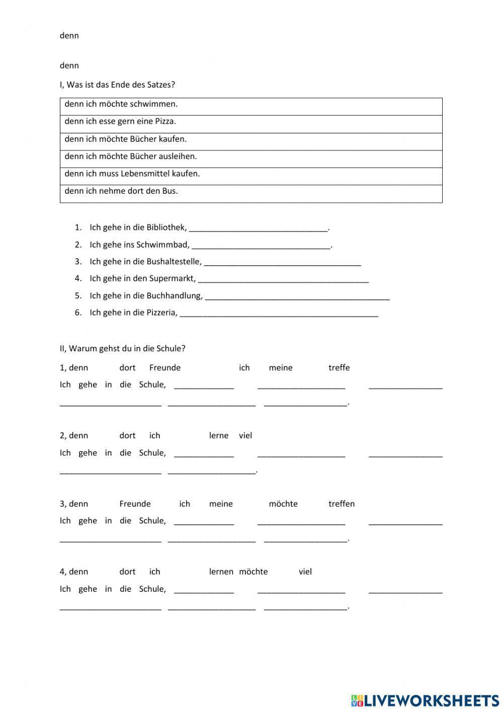 Denn | Free Interactive Worksheets | 1999782