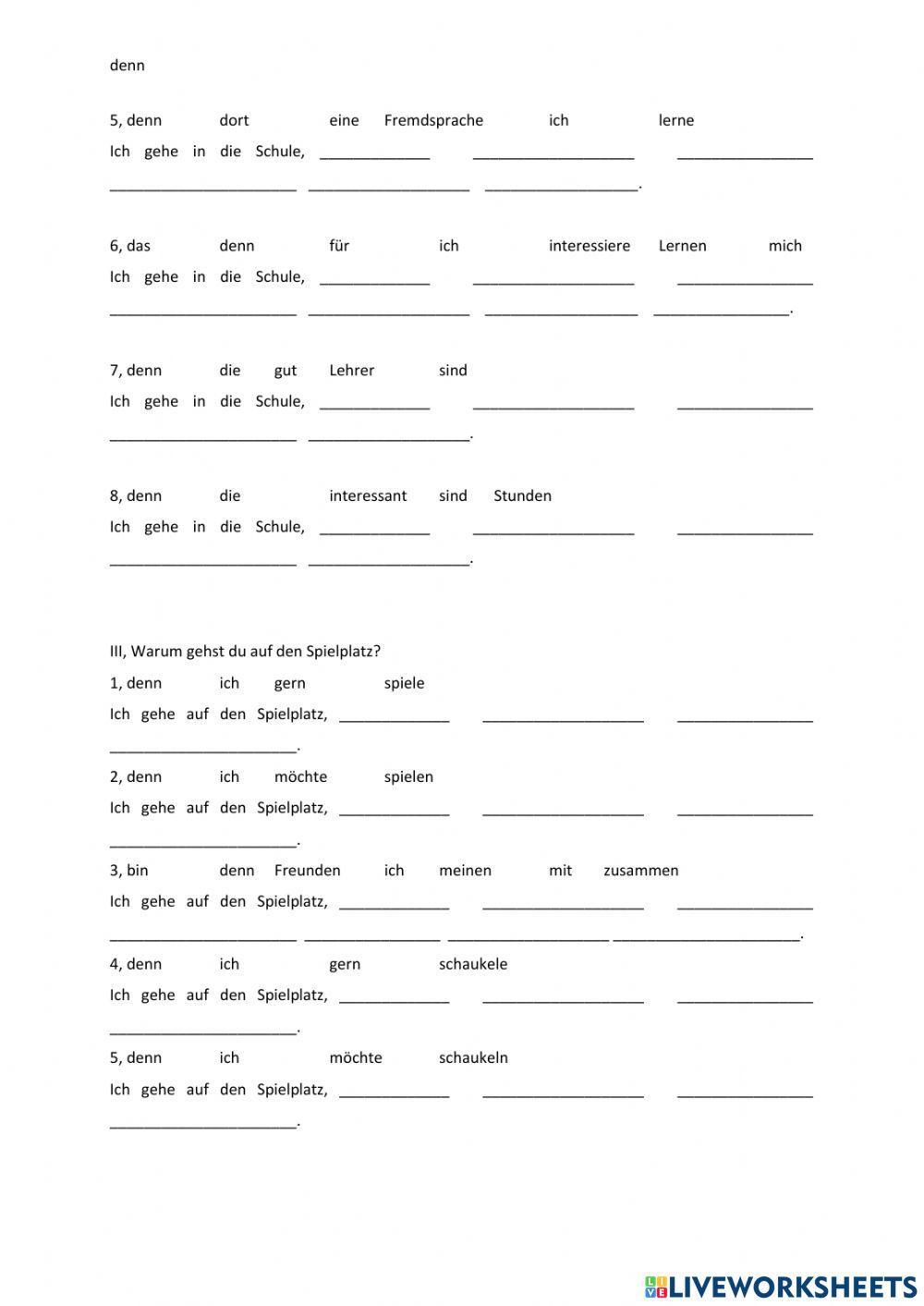 Denn | Free Interactive Worksheets | 1999782