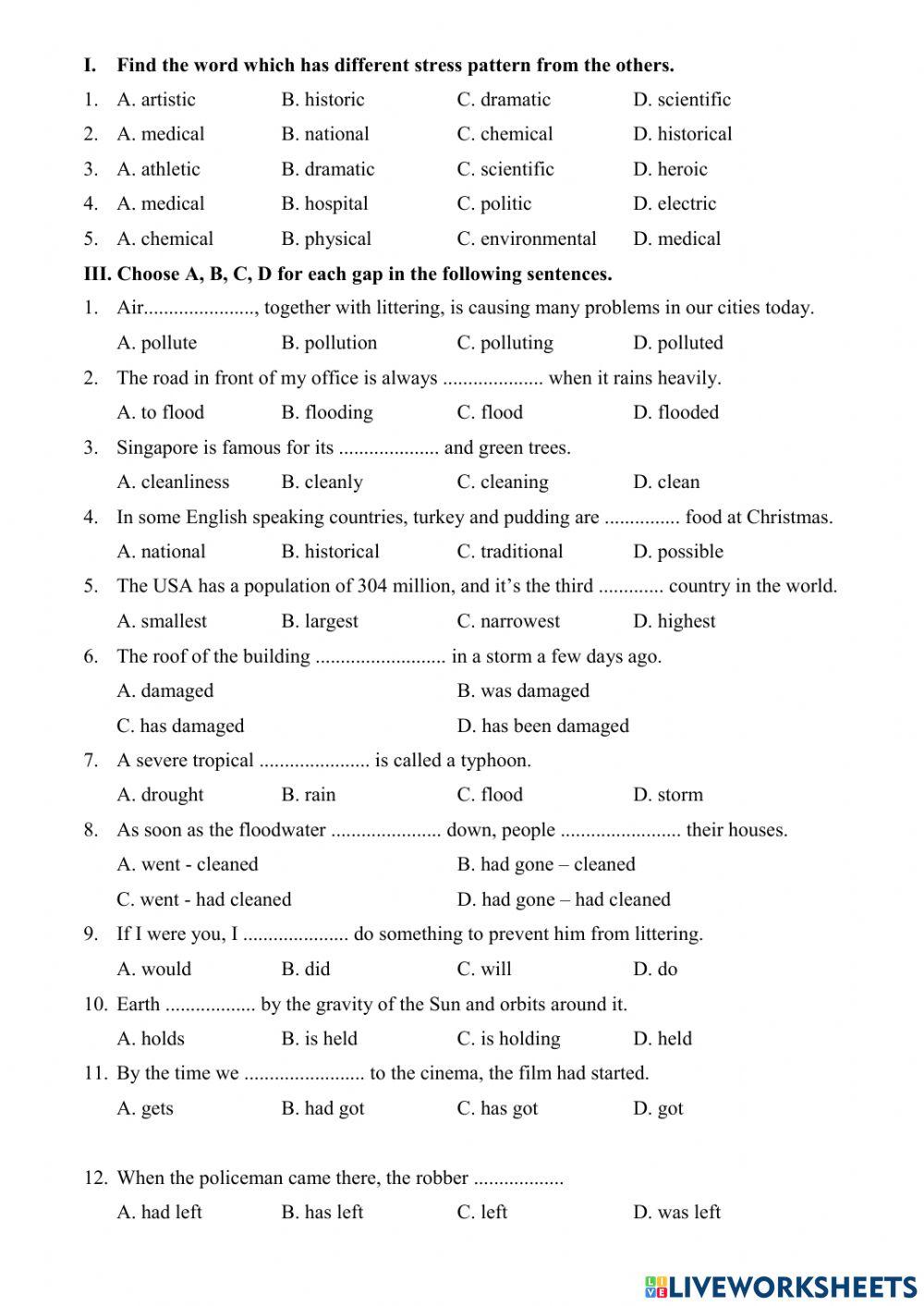 Grade 8 revision | Free Interactive Worksheets | 1999997