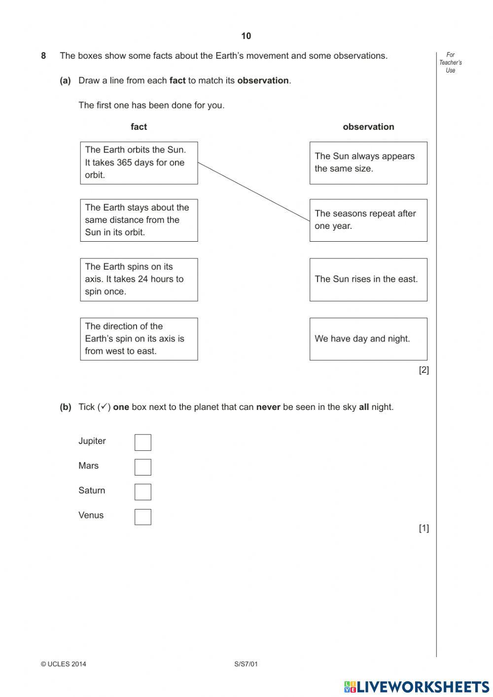 Grade 6 End of Semester 2 Revision Paper 1 Part 2 online exercise for ...
