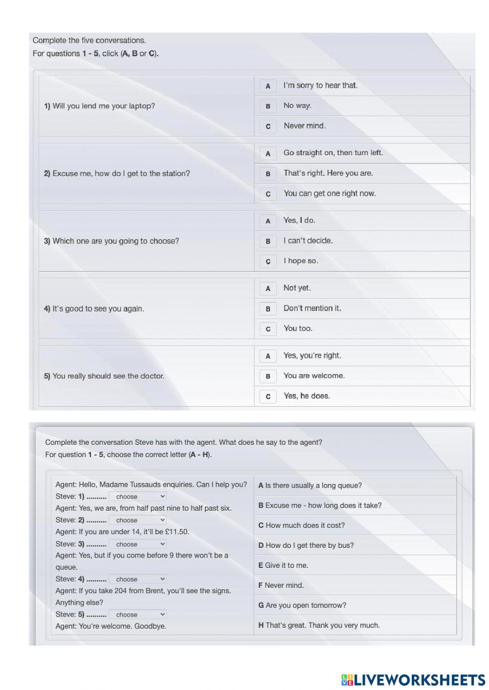 Cambridge ket reading test online exercise for | Live Worksheets