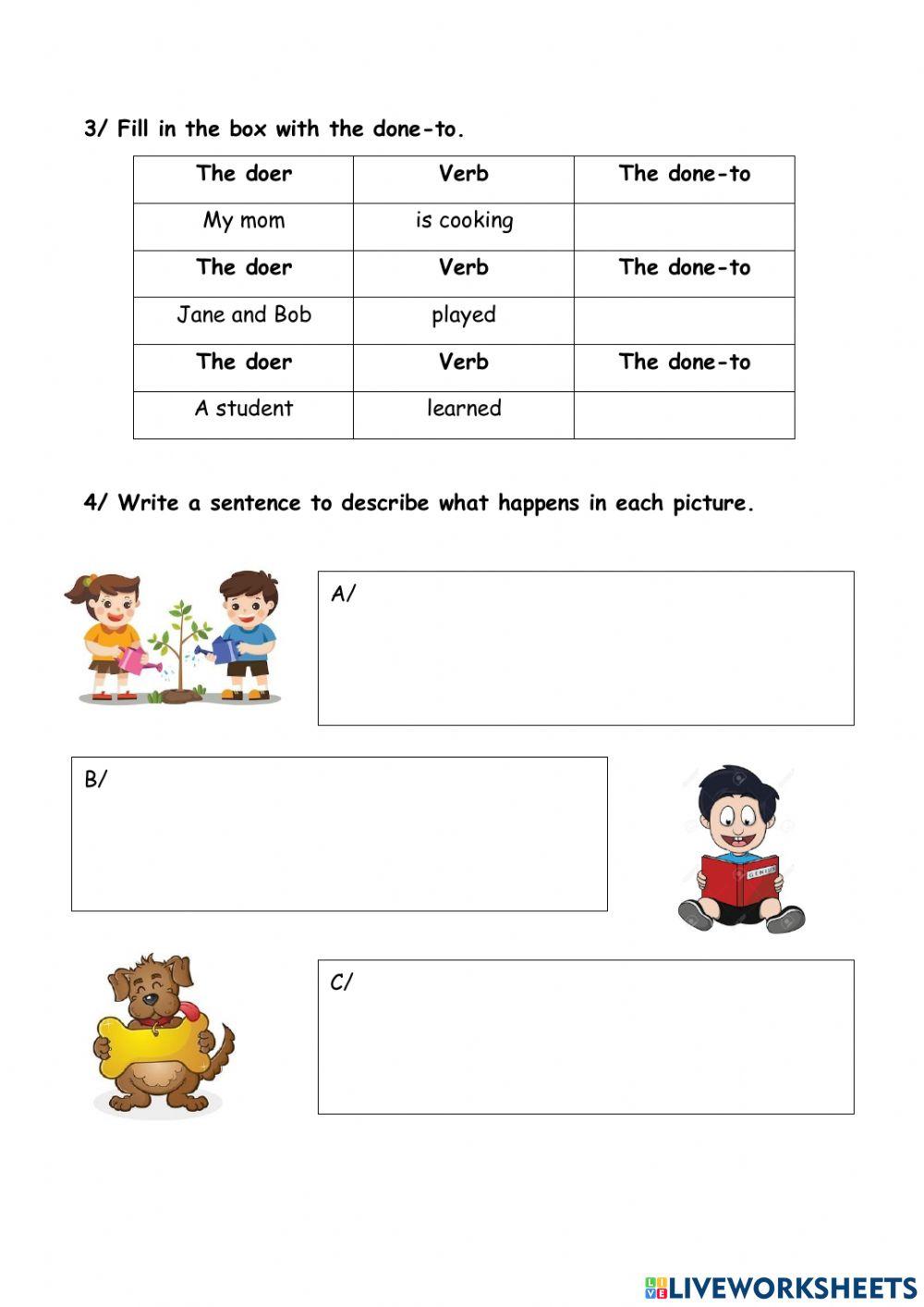 Simple Sentence… | Free Interactive Worksheets | 2000646