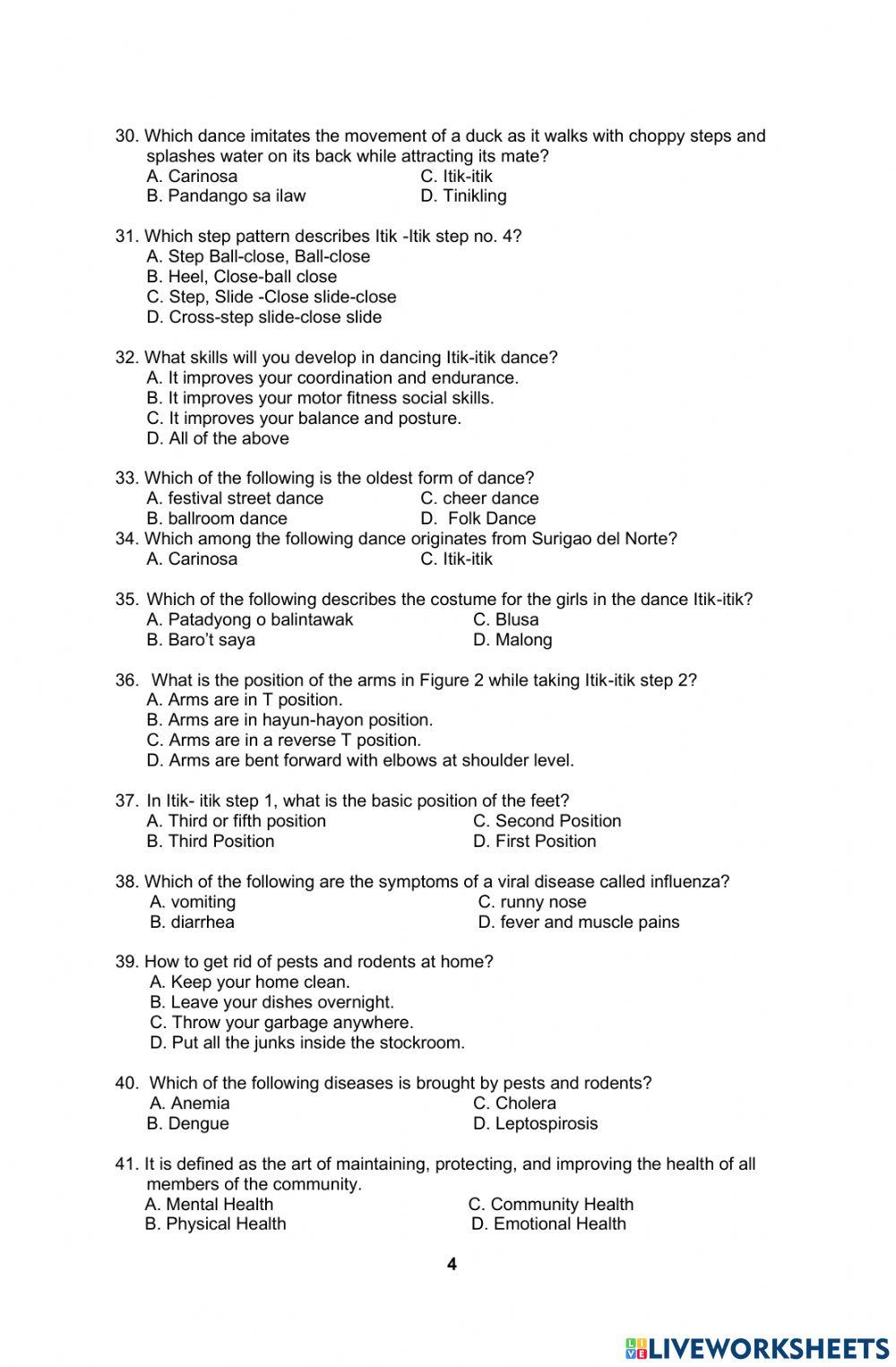 Mapeh - 6 - q3 | Free Interactive Worksheets | 2000674