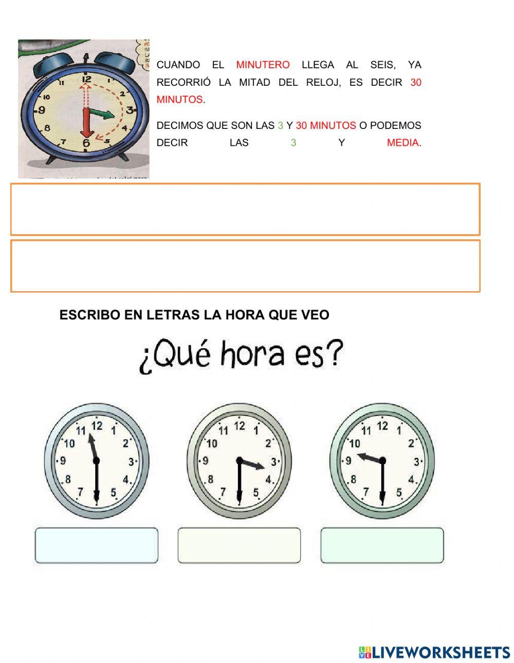 Reloj online practice | Live Worksheets