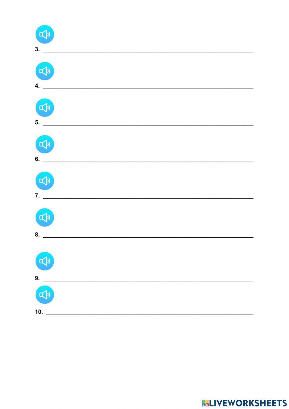 Written Exam 10- worksheet | Live Worksheets