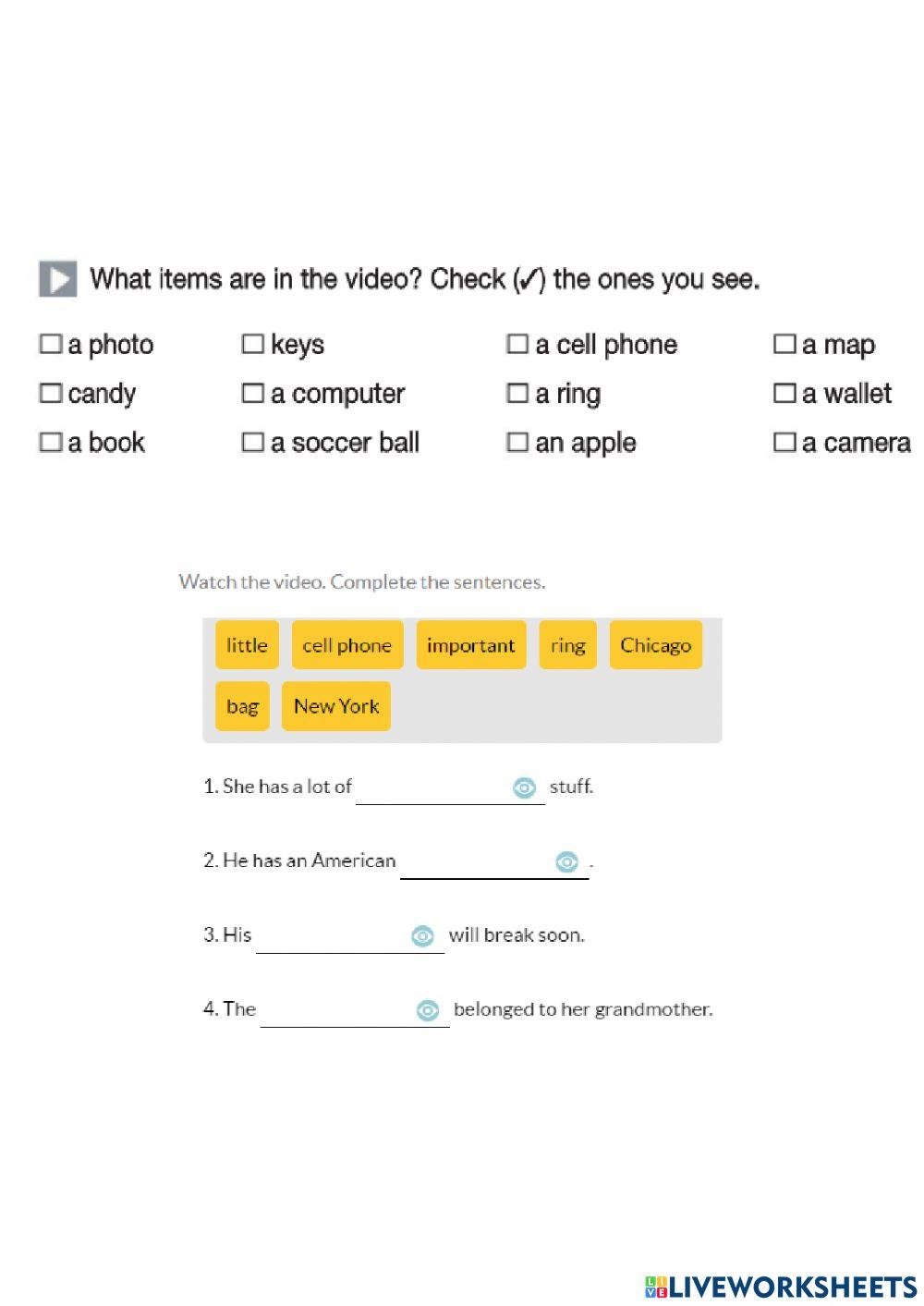 English online exercise for begginer | Live Worksheets
