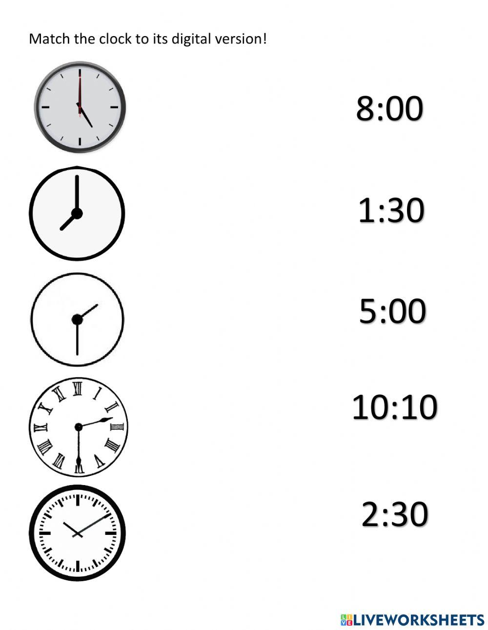 clock without numbers worksheet