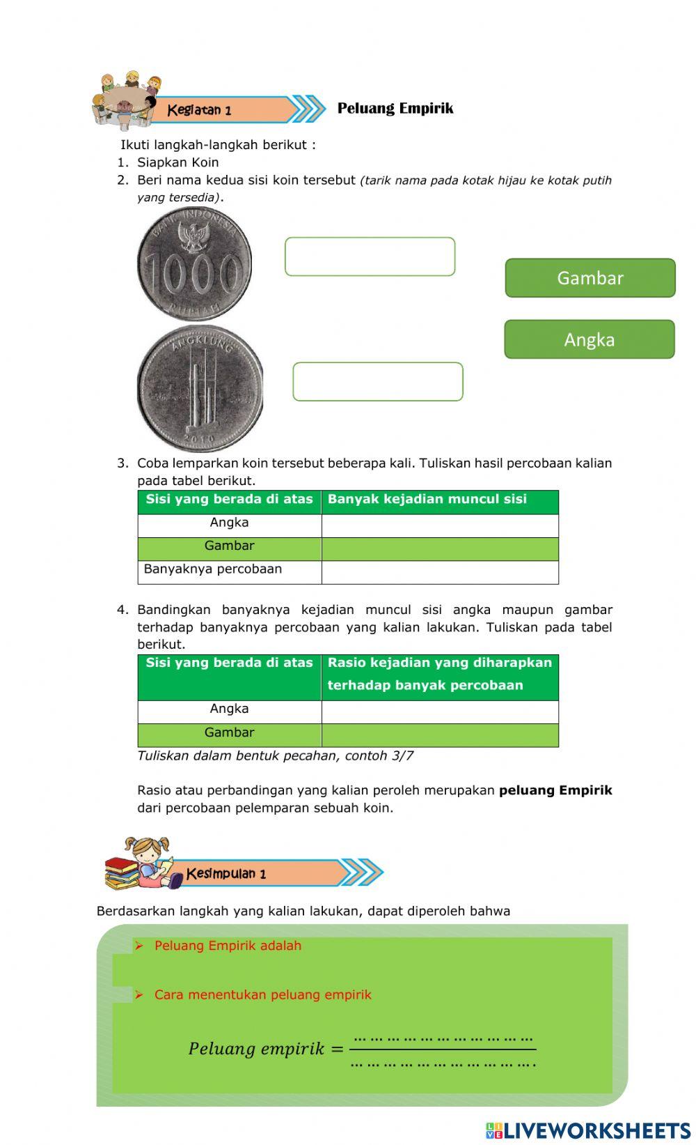 Peluang activity for 8 | Live Worksheets