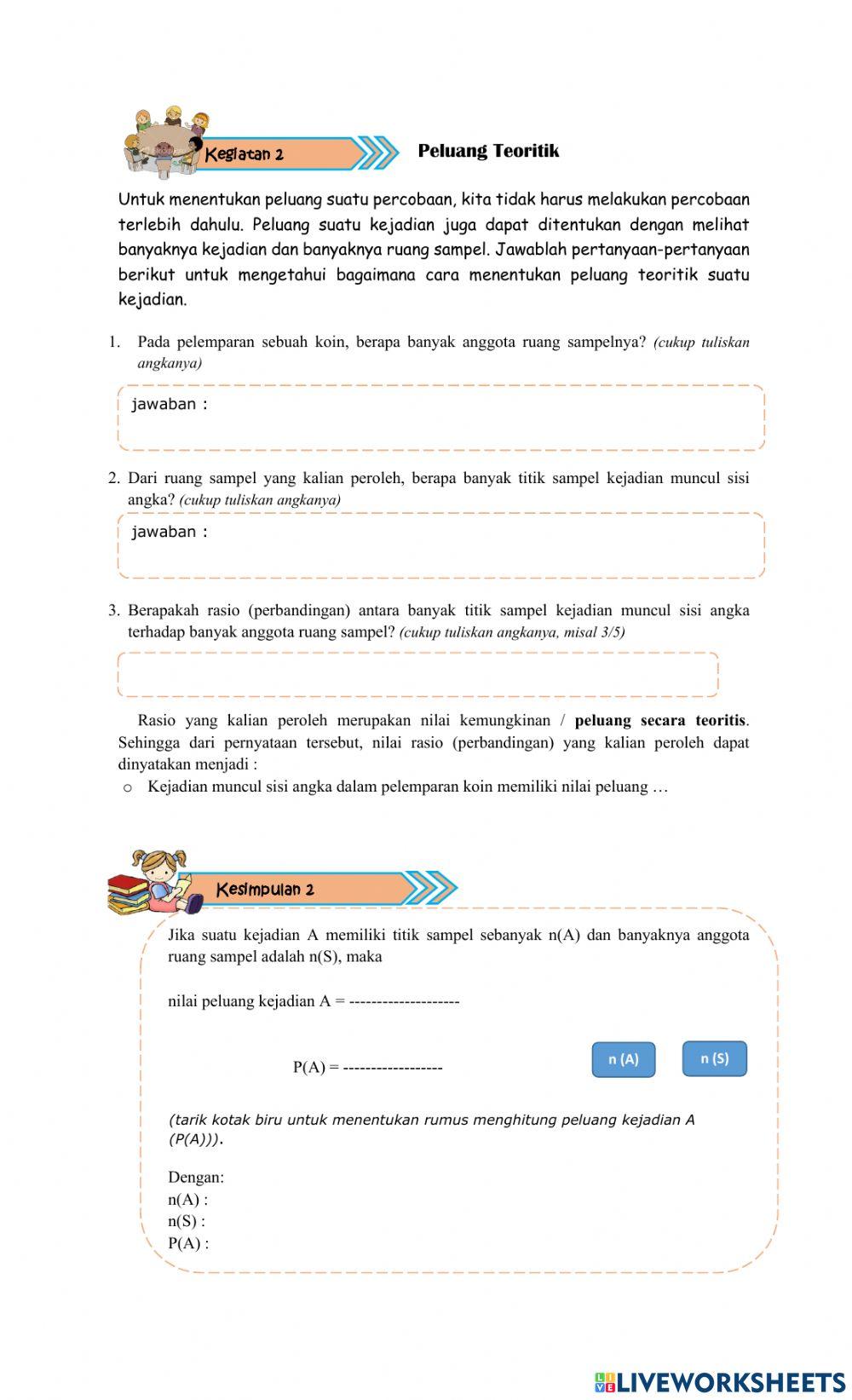 Peluang activity for 8 | Live Worksheets