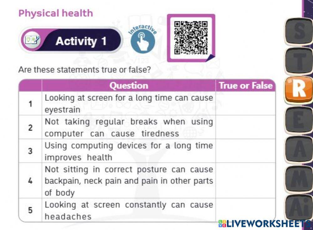 DT Grade 6 T3 U1 Activity 1 worksheet | Live Worksheets